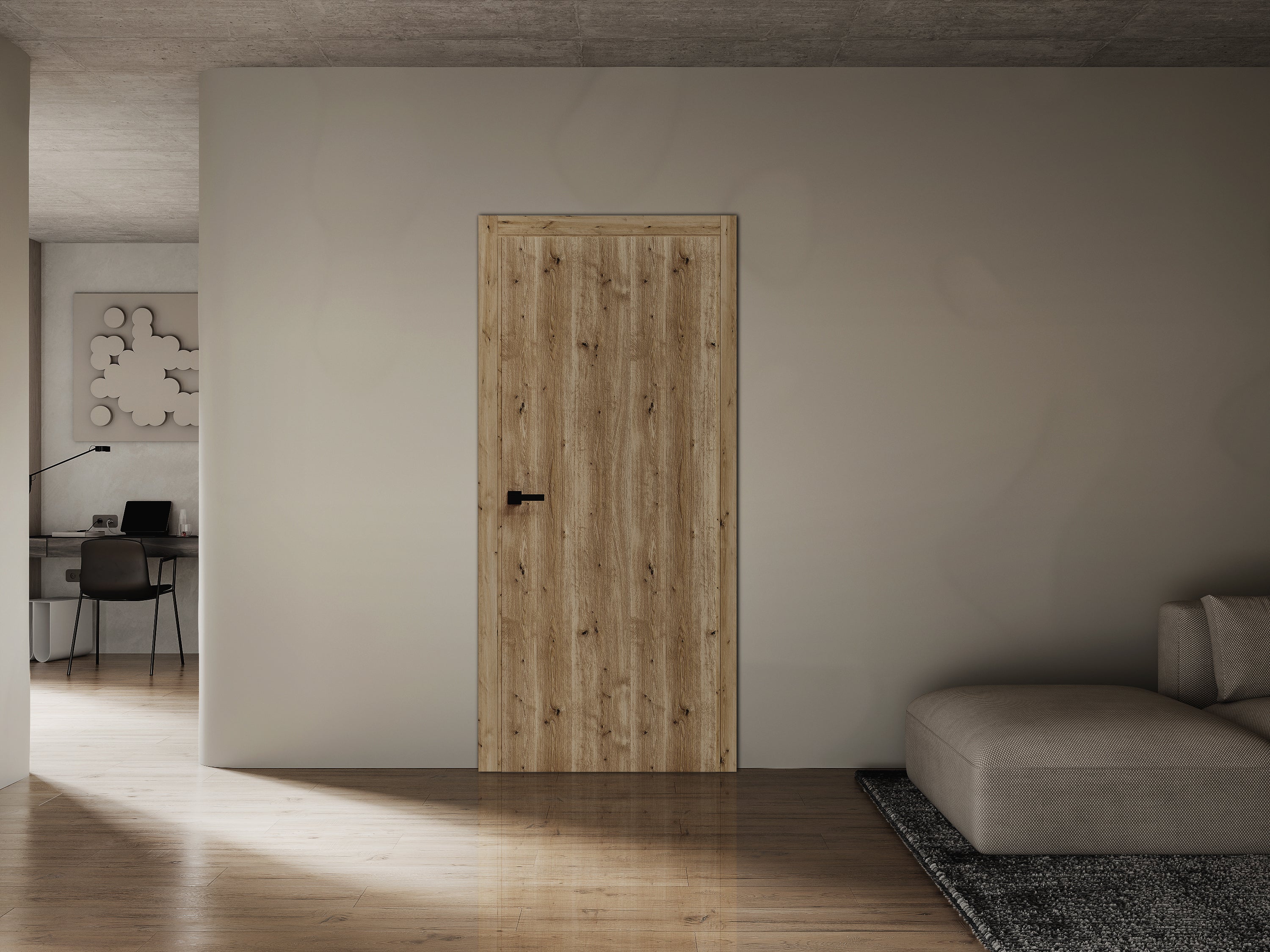 SARTODOORS Slab Door Panel 30 x 96 in - LUNO 1003 Caramel Oak - Wood ...