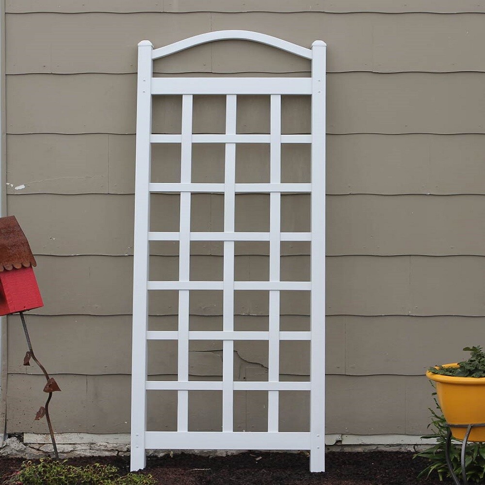 Slickblue Freestanding White PVC Vinyl Trellis (28W x 76H Inches) Wall ...