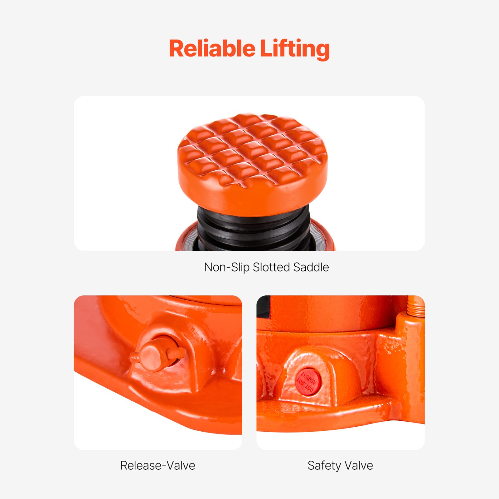 VEVOR Hydraulic Bottle Jack 20 Ton/44092 lbs Welded Bottle Jack with 6 ...