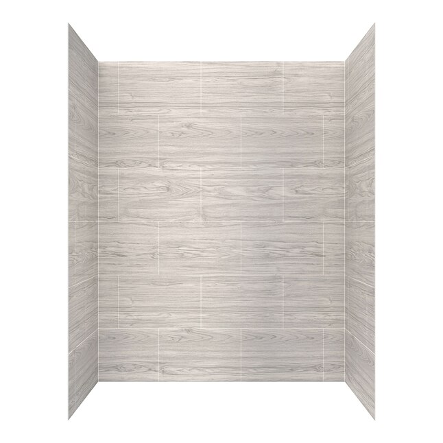 allen + roth 60-in W x 32-in D x 78-in H Driftwood Alcove Panel Kit ... allen + roth 60-in W x 32-in D x 78-in H Driftwood Alcove Panel Kit ...
