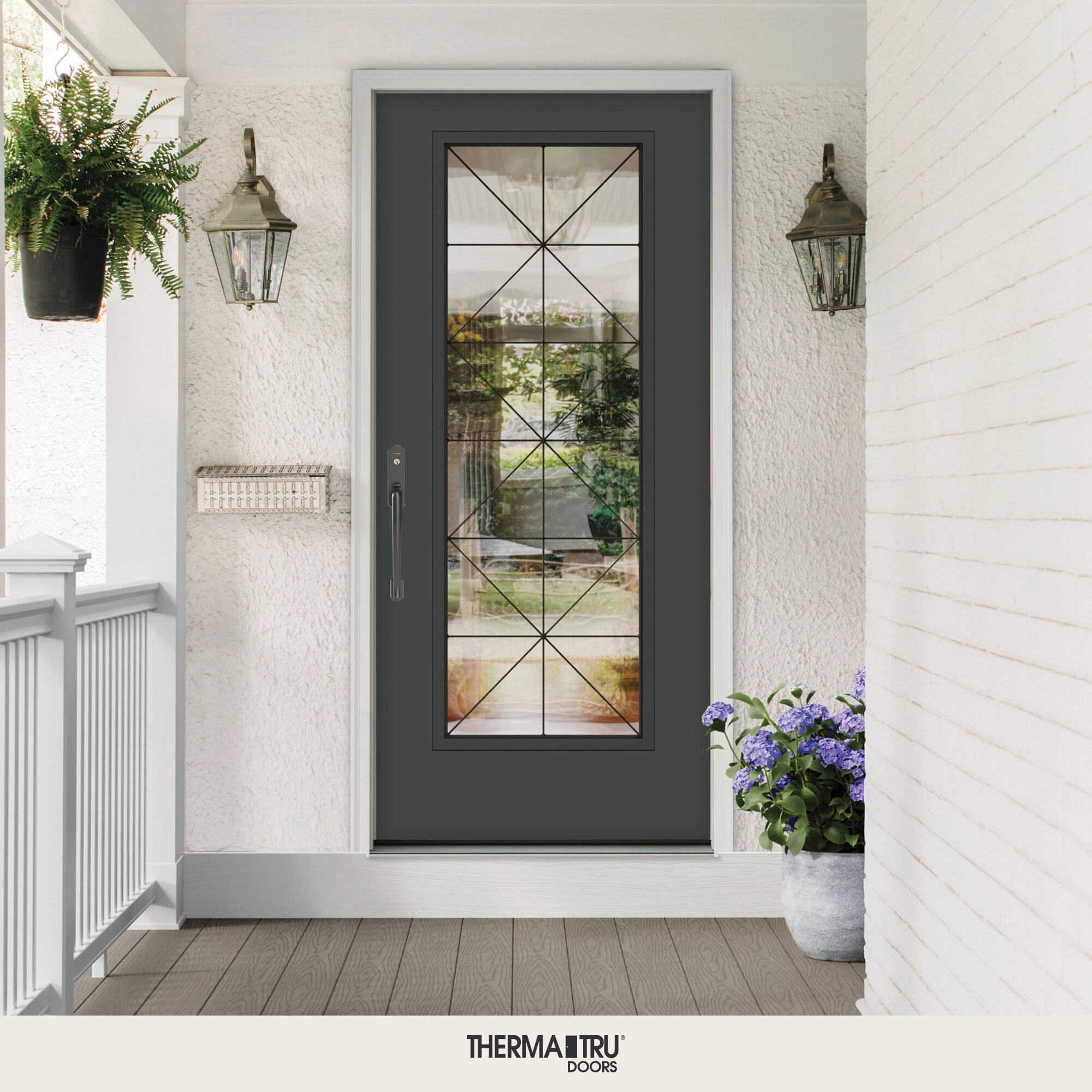 Therma-Tru CALIX 36-in x 80-in x 4-9/16-in Fiberglass Full lite Right ...