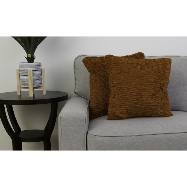 Decor Therapy Rachel Ruffle 18-in x 18-in Umber Indoor Decorative ... Decor Therapy Rachel Ruffle 18-in x 18-in Umber Indoor Decorative ...