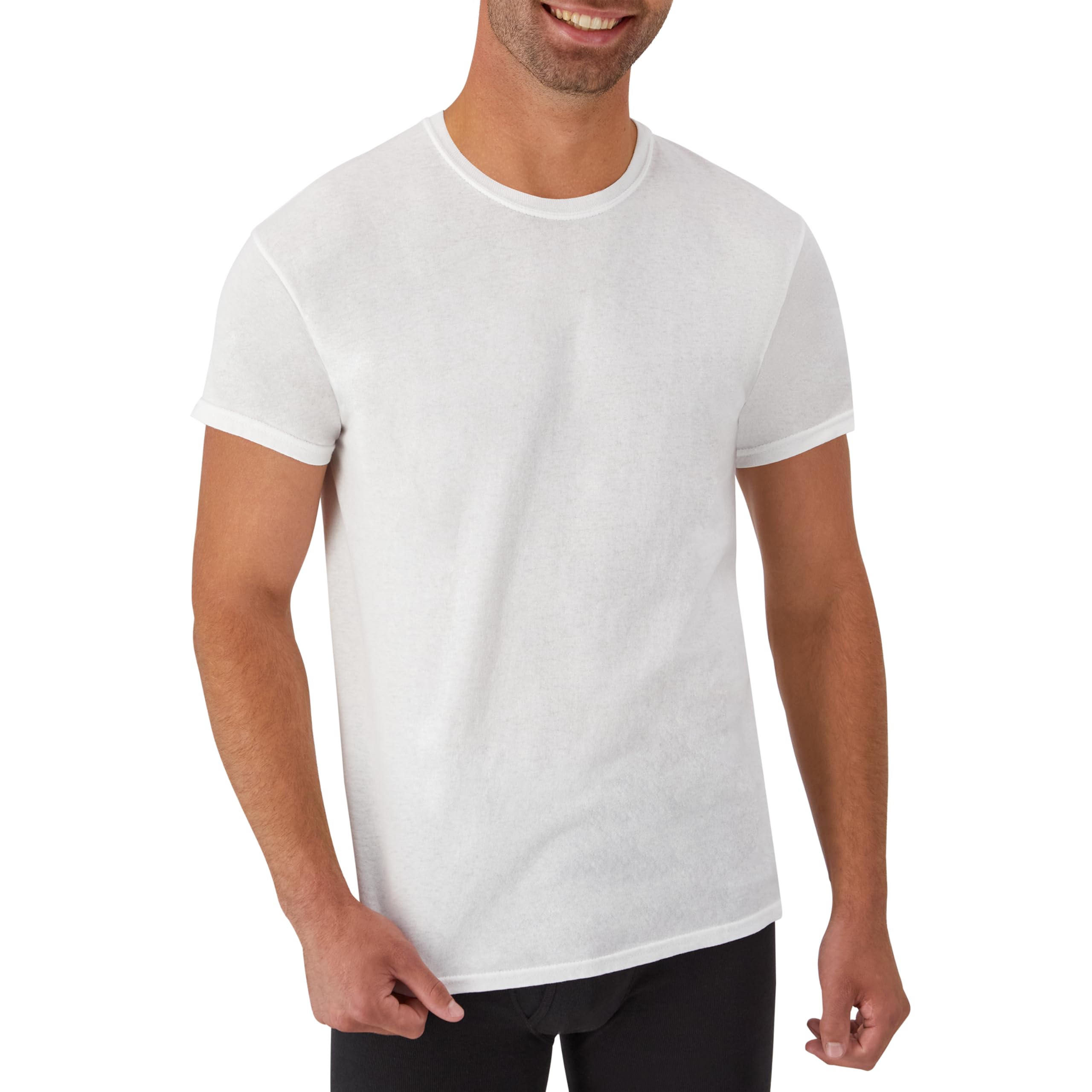 Hanes Mens Cotton Moisture-wicking Crew Tee Undershirts Multi-packs ...