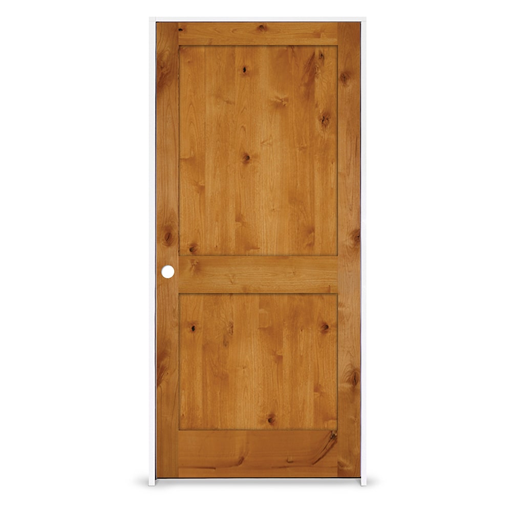 SIMPSON 18-in x 80-in Unfinished Solid Core 2-panel Right Hand Knotty ...