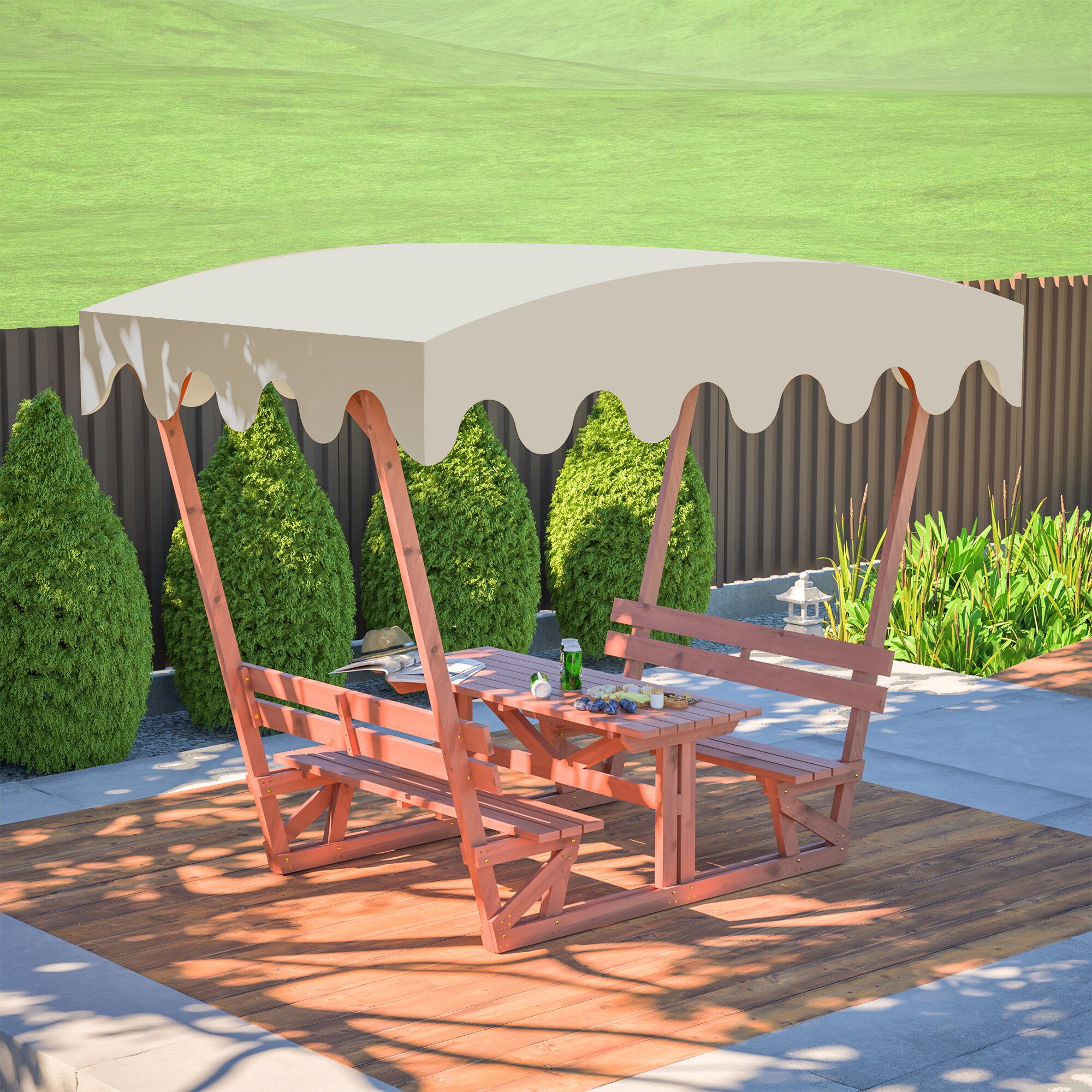 Rectangle-Shaped-Table Douglas fir-Frame Commercial Park Equipment at ...