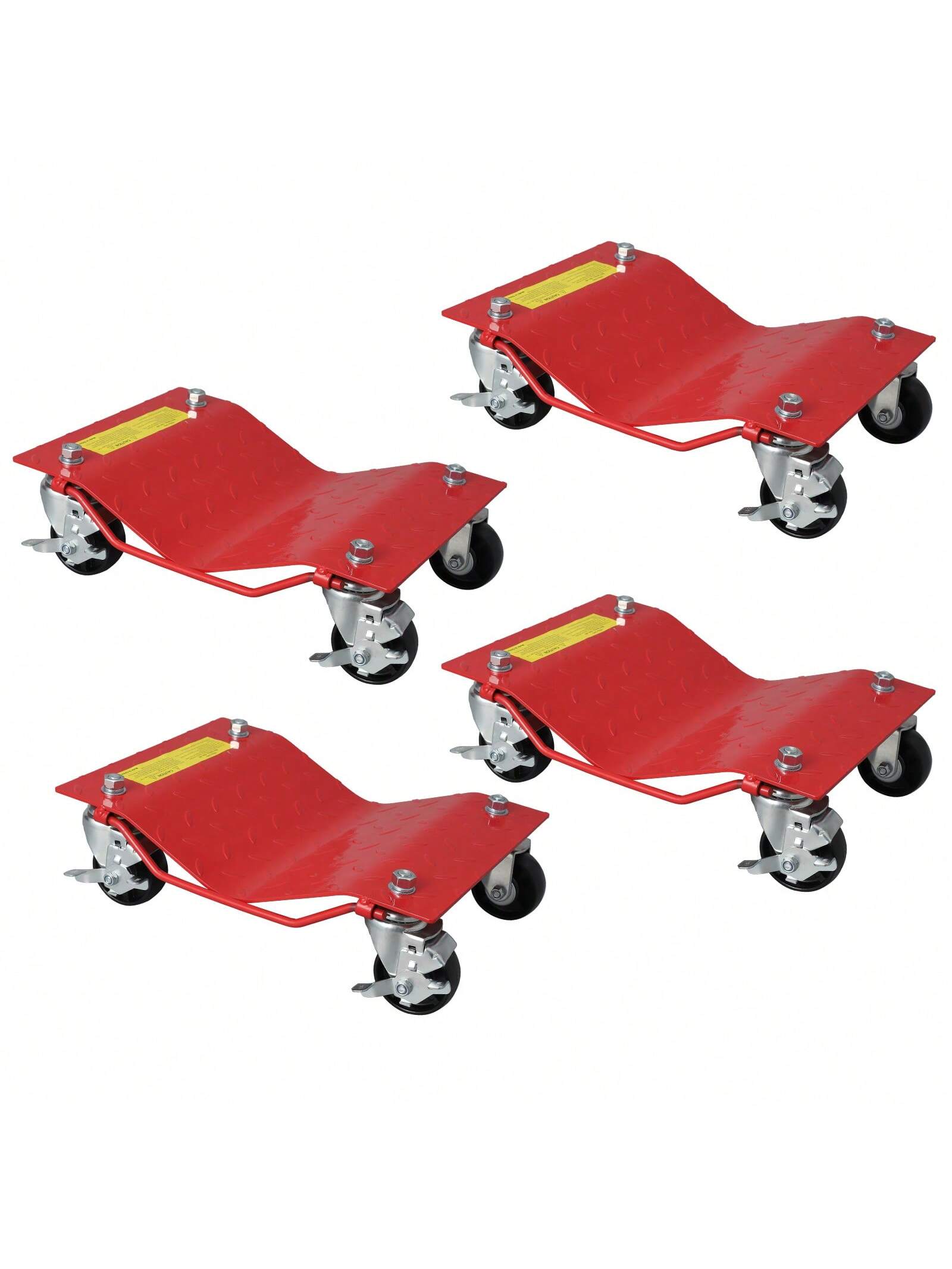 Qeetex Black/Red Car Wheel Dolly For Moving Car.Car Dollies Set Of 4 ...