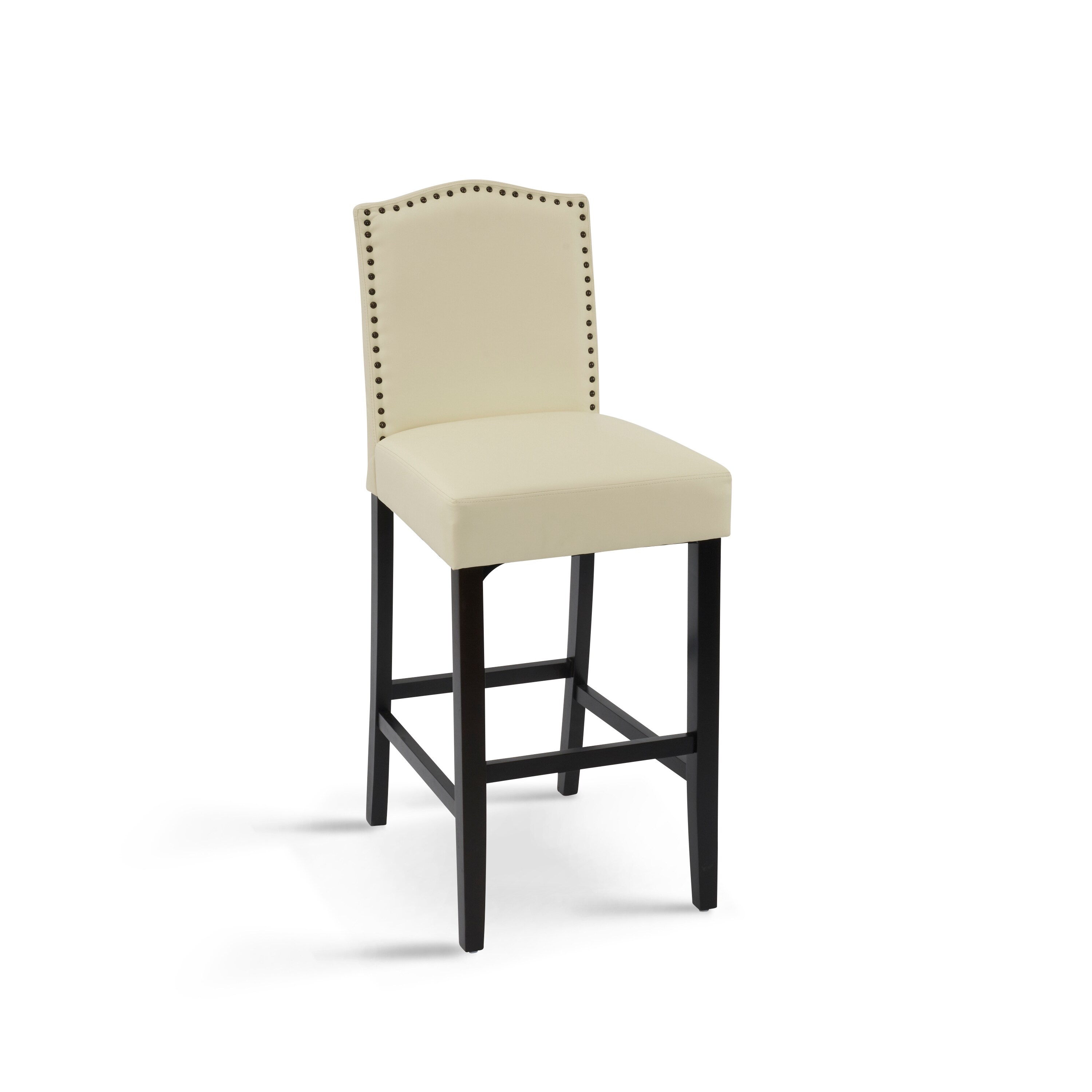 Christopher Knight Home Barstools (Set of 2) Rubberwood Legs-Beige PU ...