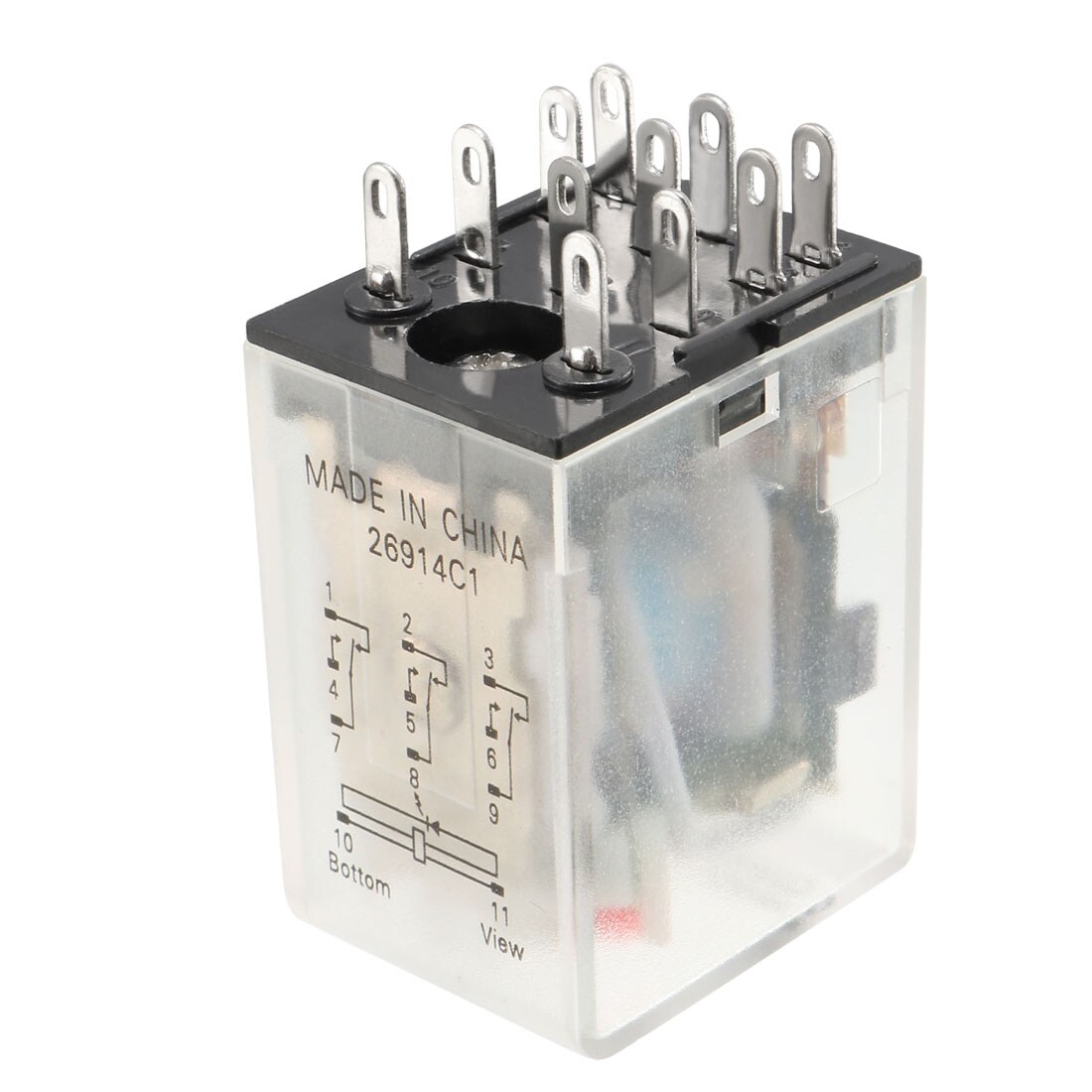 Unique Bargains Electromagnetic Power Relay AC 24V Coil Red Indicator ...