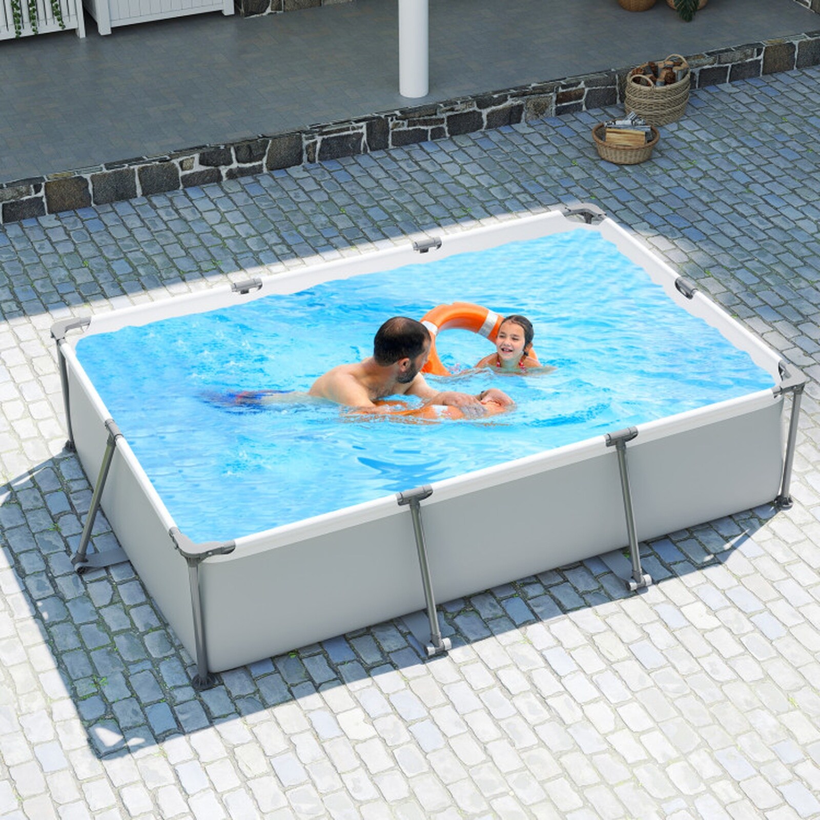SUGIFT 10-ft 690/978/1158/1617-gal Outdoor Family Swimming Pool with ...