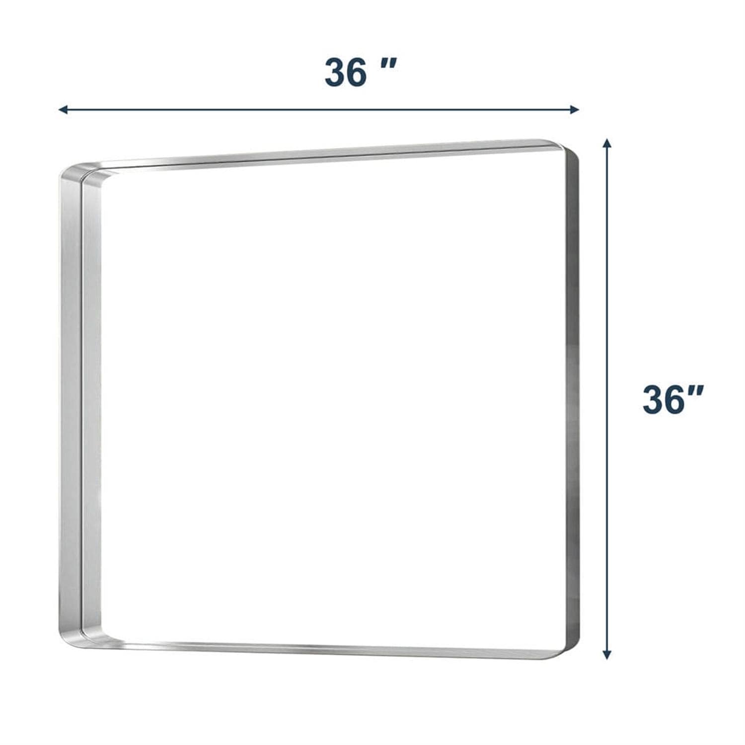 Choco Moon Square Wall Mirror Rounded Corners Sturdy Metal Frame ...