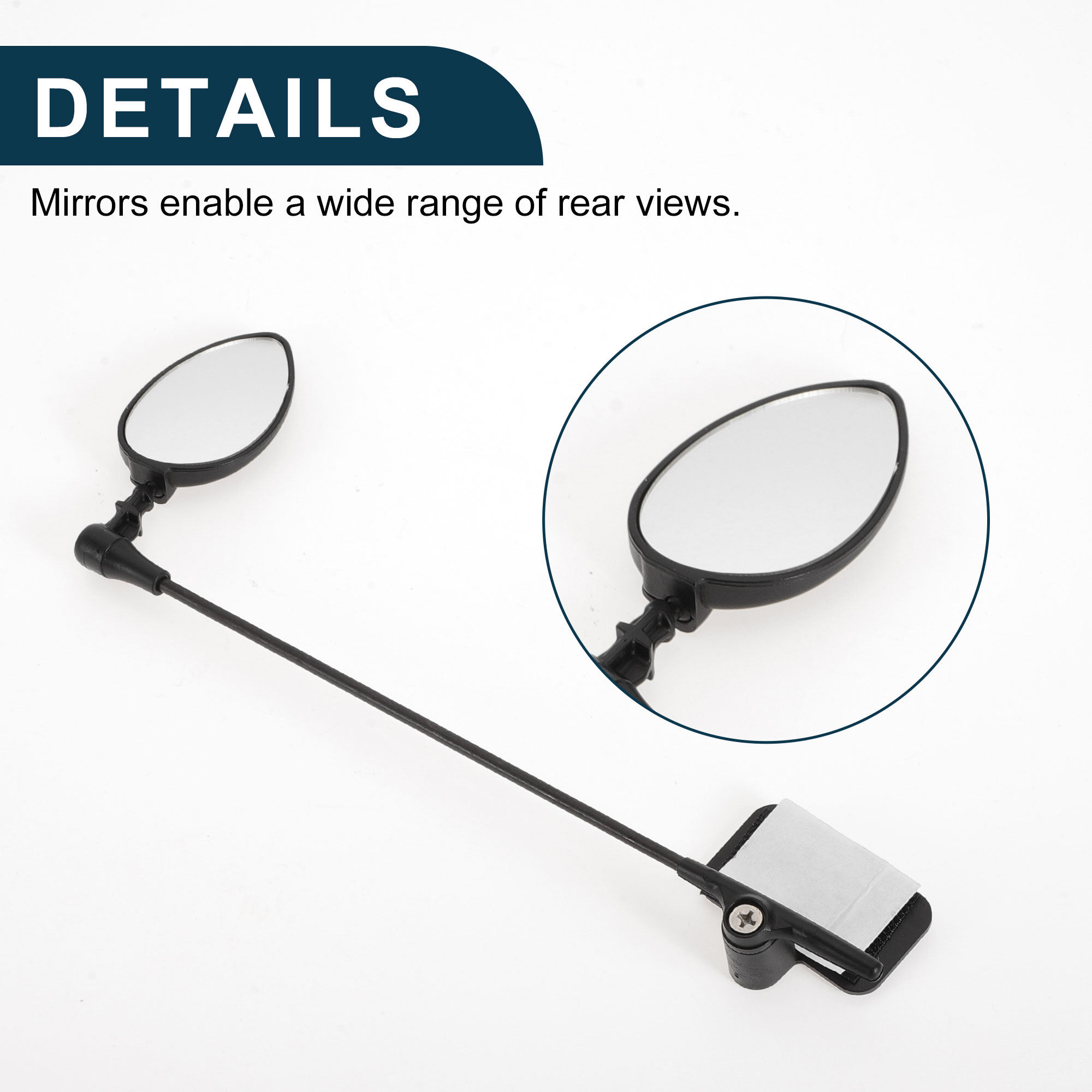Unique Bargains Bike Rearview Mirror 5x3.3cm Adjustable / Front ...