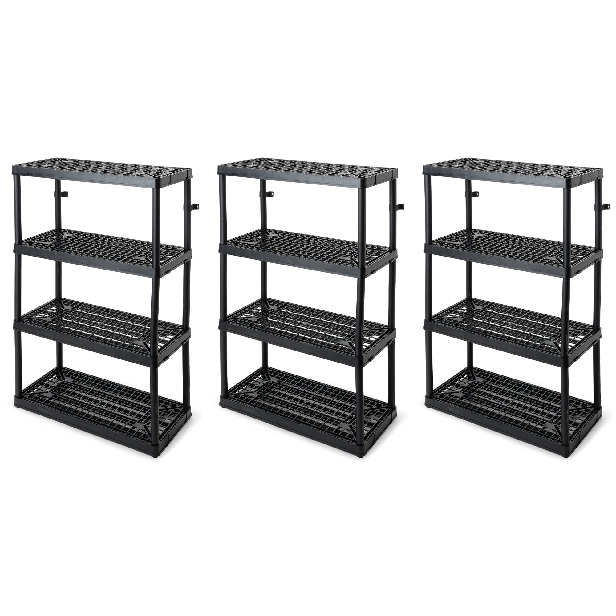 Gracious Living 4 Shelf Fixed Height Ventilated Storage Unit Black 3 ...