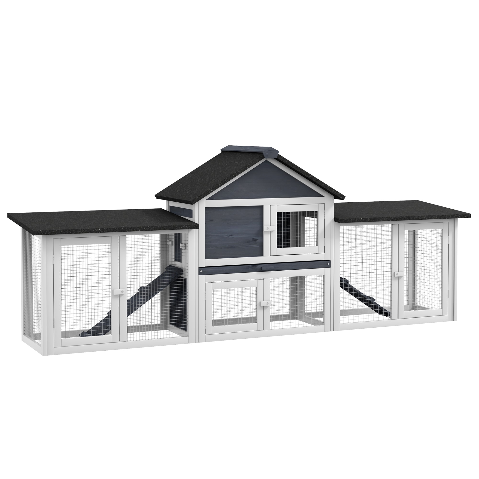 LUXEYARD Outdoor Rabbit Hutch Guinea Pig Cage Indoor Outdoor Wooden ...