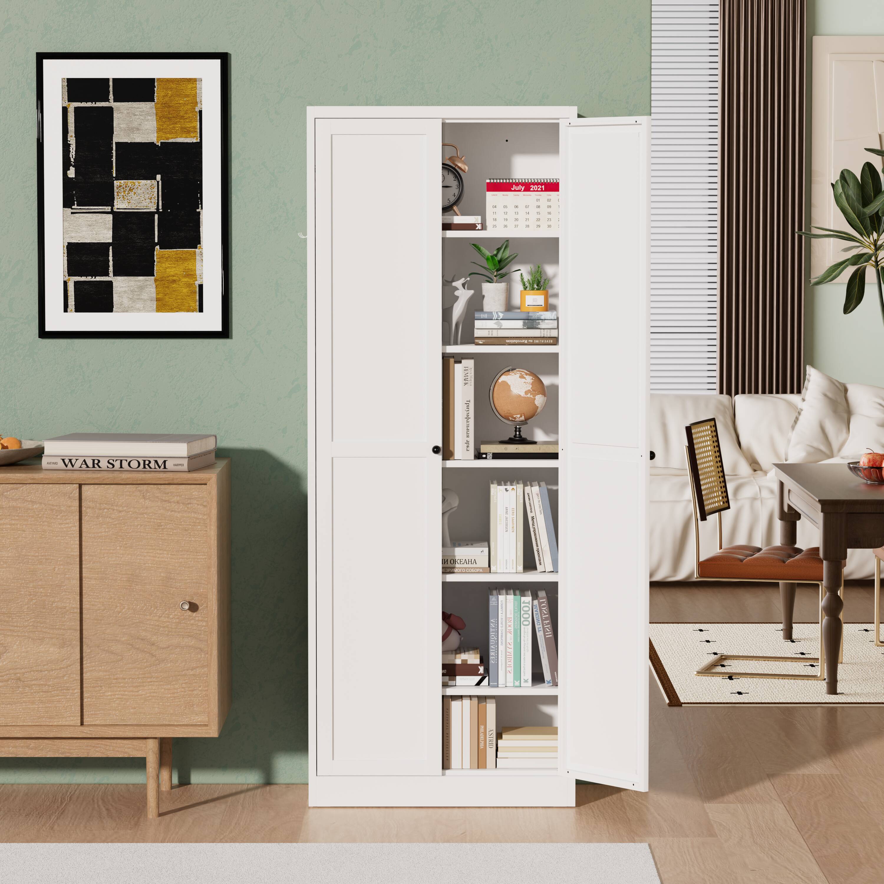 VERYKE Heavy-Duty Freestanding 72 inch Metal Kitchen Pantry Cabinet ...