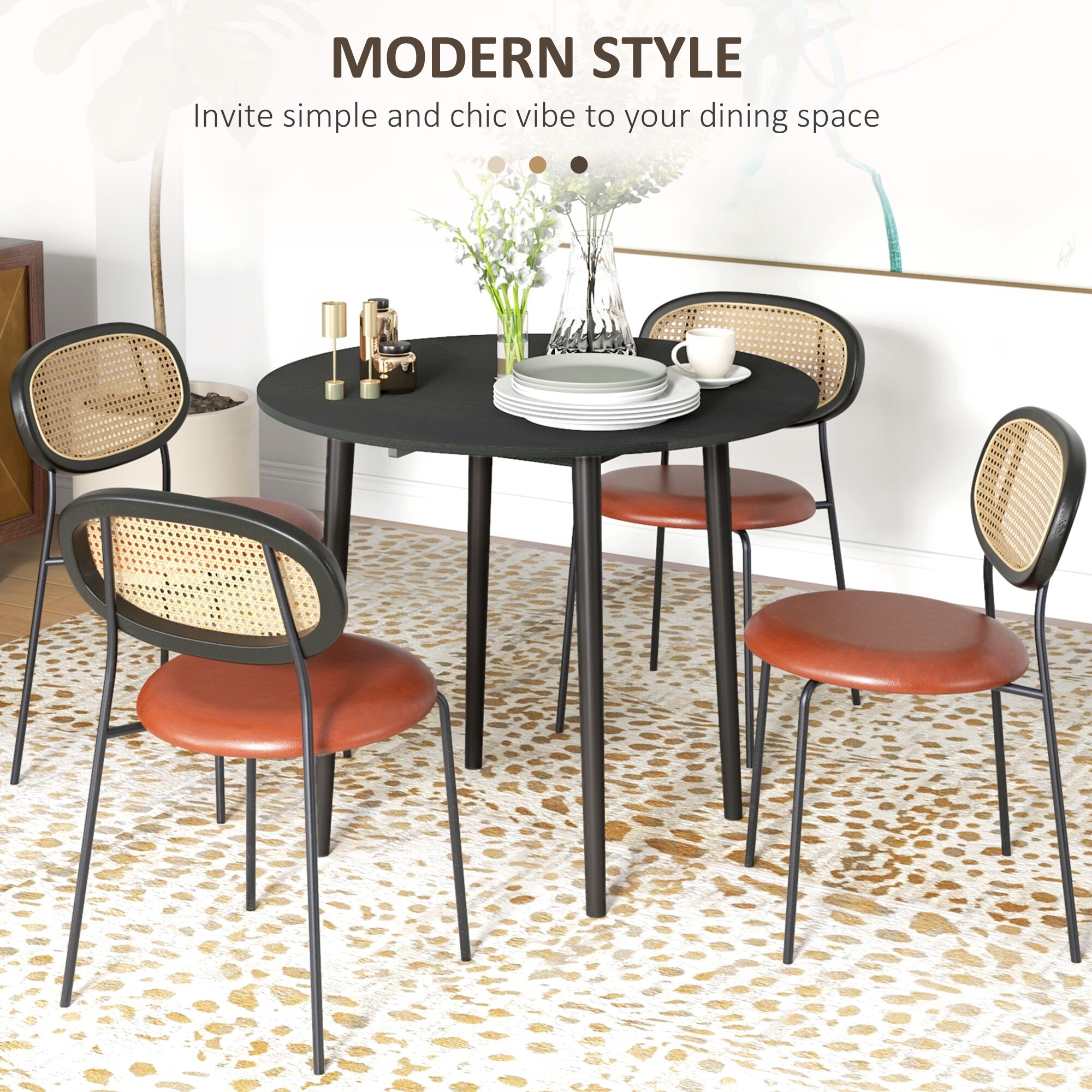 HomCom Folding Dining Table Collapsible Drop Leaf Table for Small ...