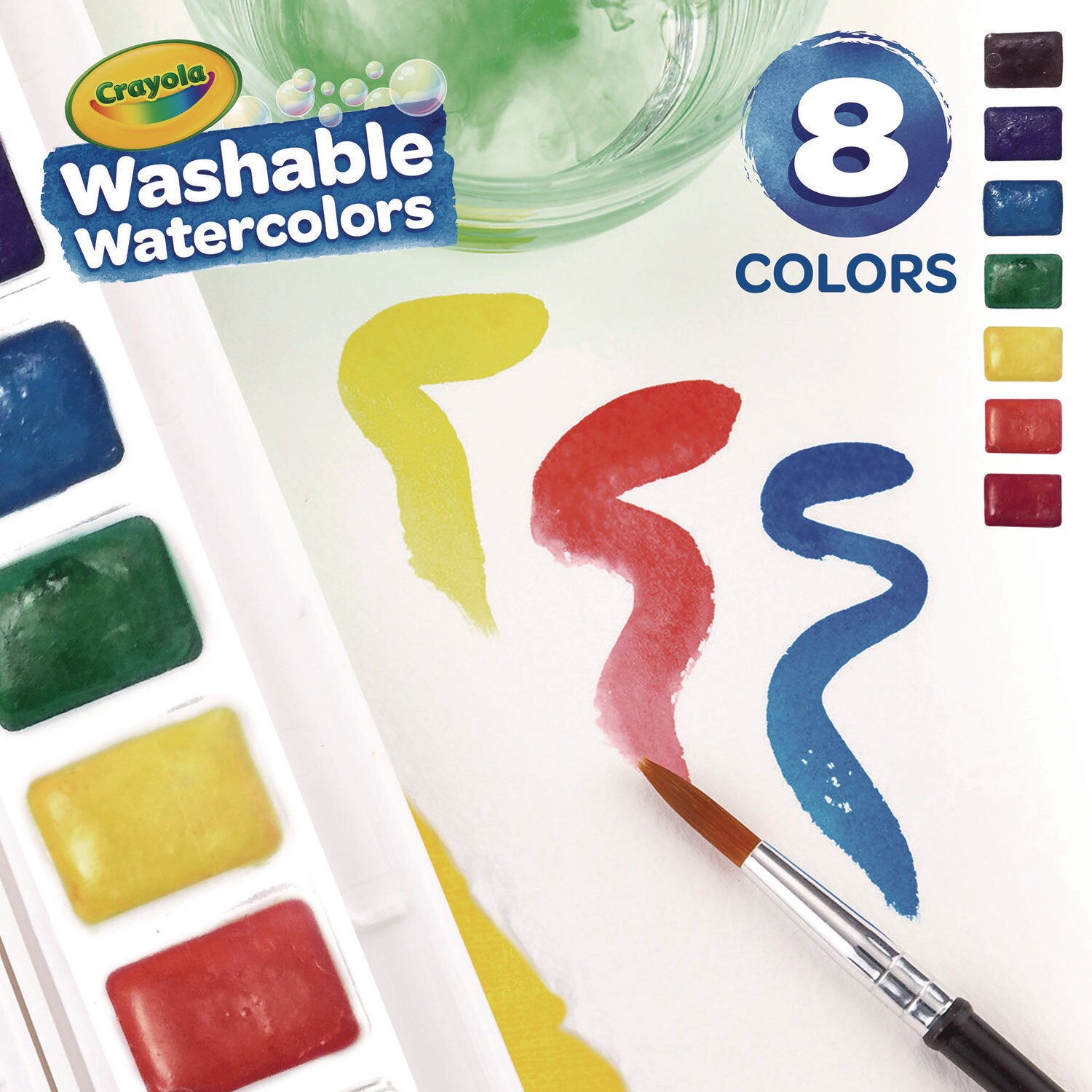 Crayola Washable Watercolor Paint 8 Assorted Colors Palette Tray in the ...