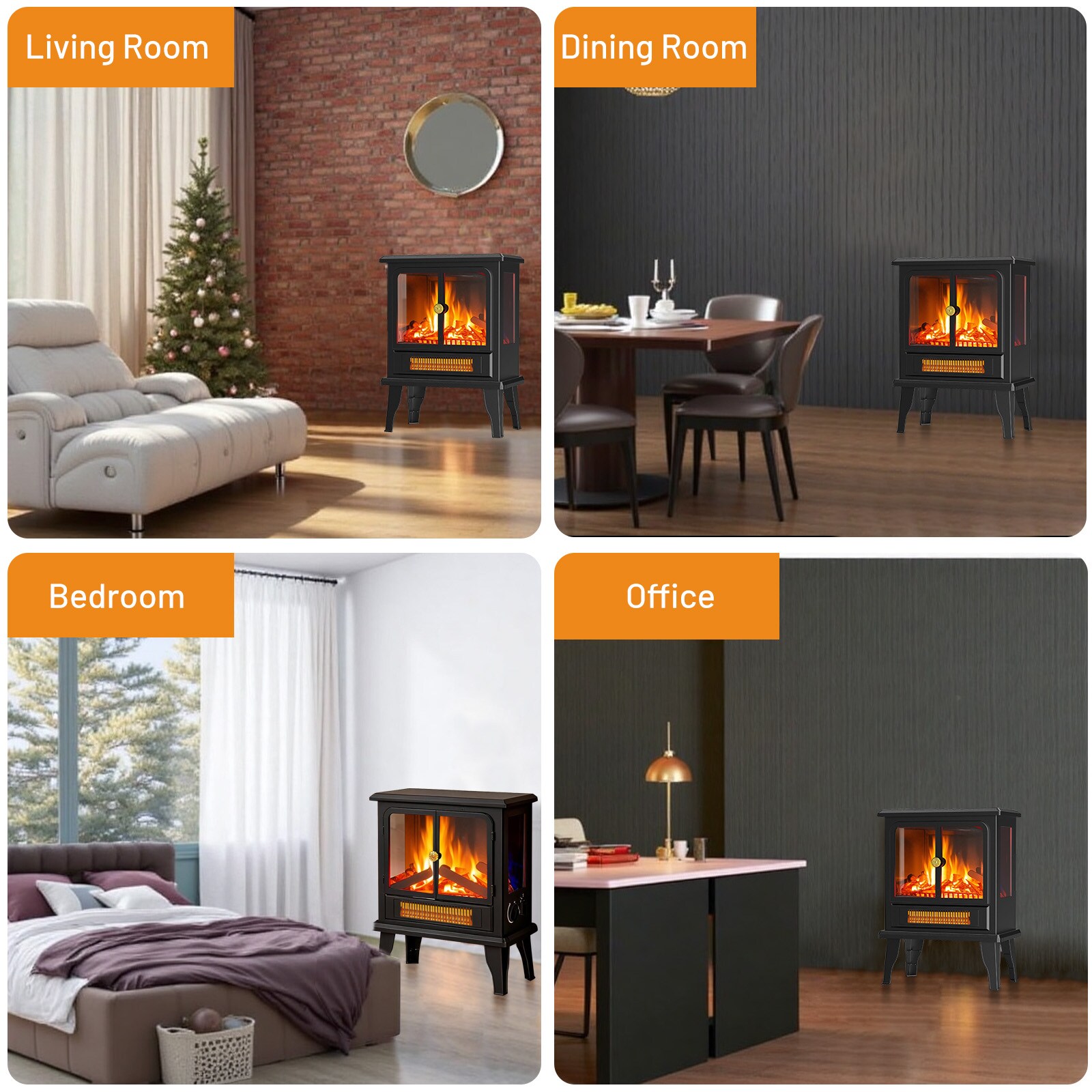 Haysky 15-in W Black Free standing Fan-forced Corner or Flat Wall ...
