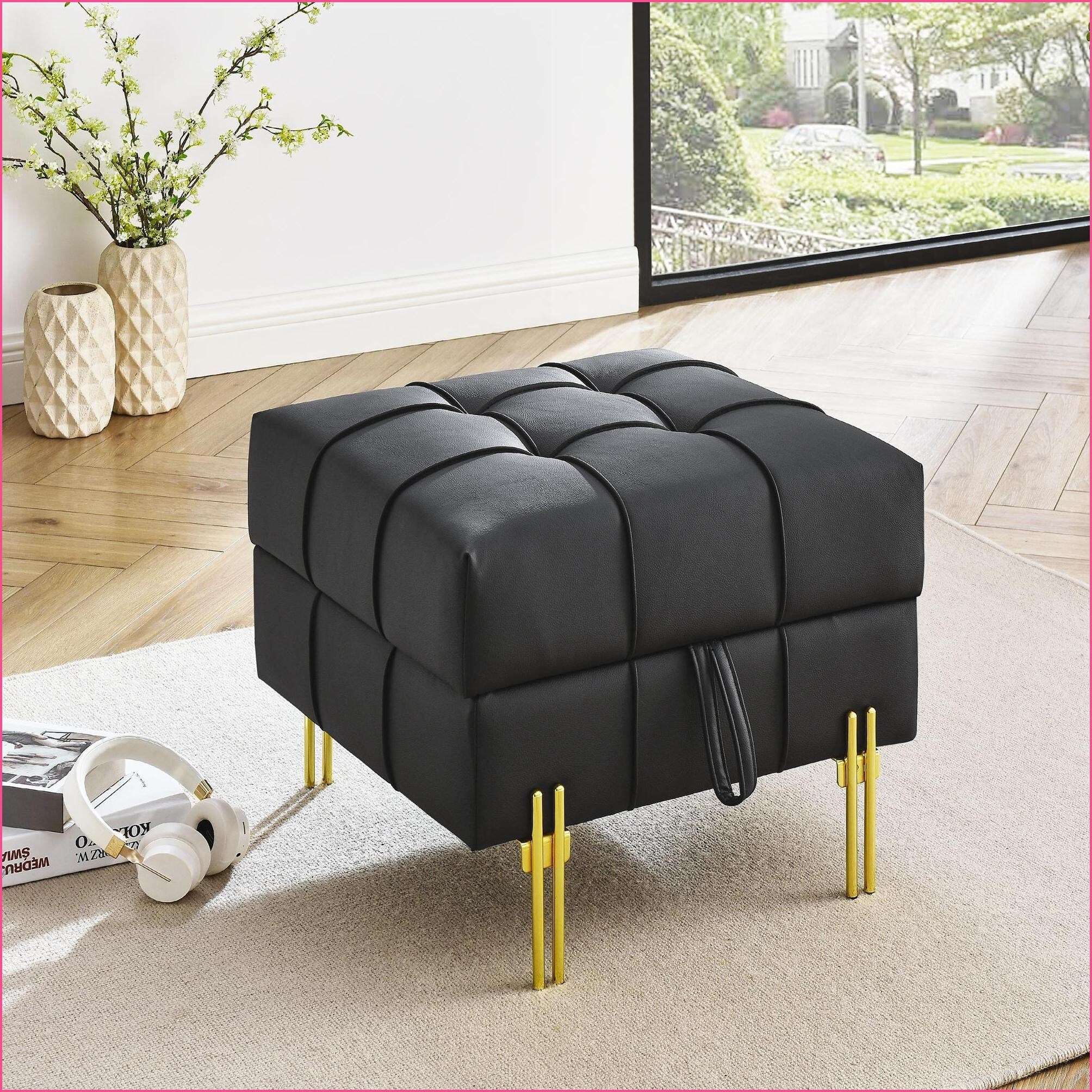 Watnature Ottoman with Storage Anti Scratch Leather Pet Friendly ...