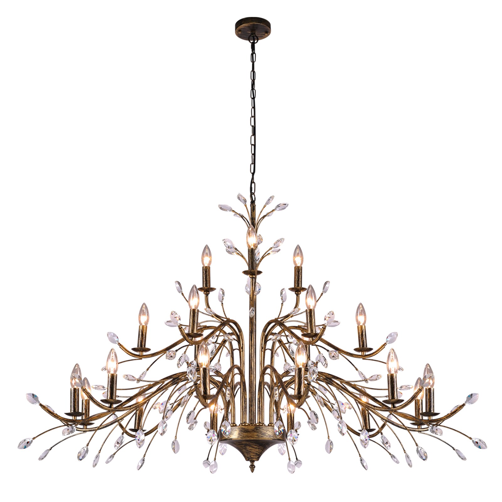 LLHZSY 21 -Light Antique Bronze Metal Chandelier in the Chandeliers ...