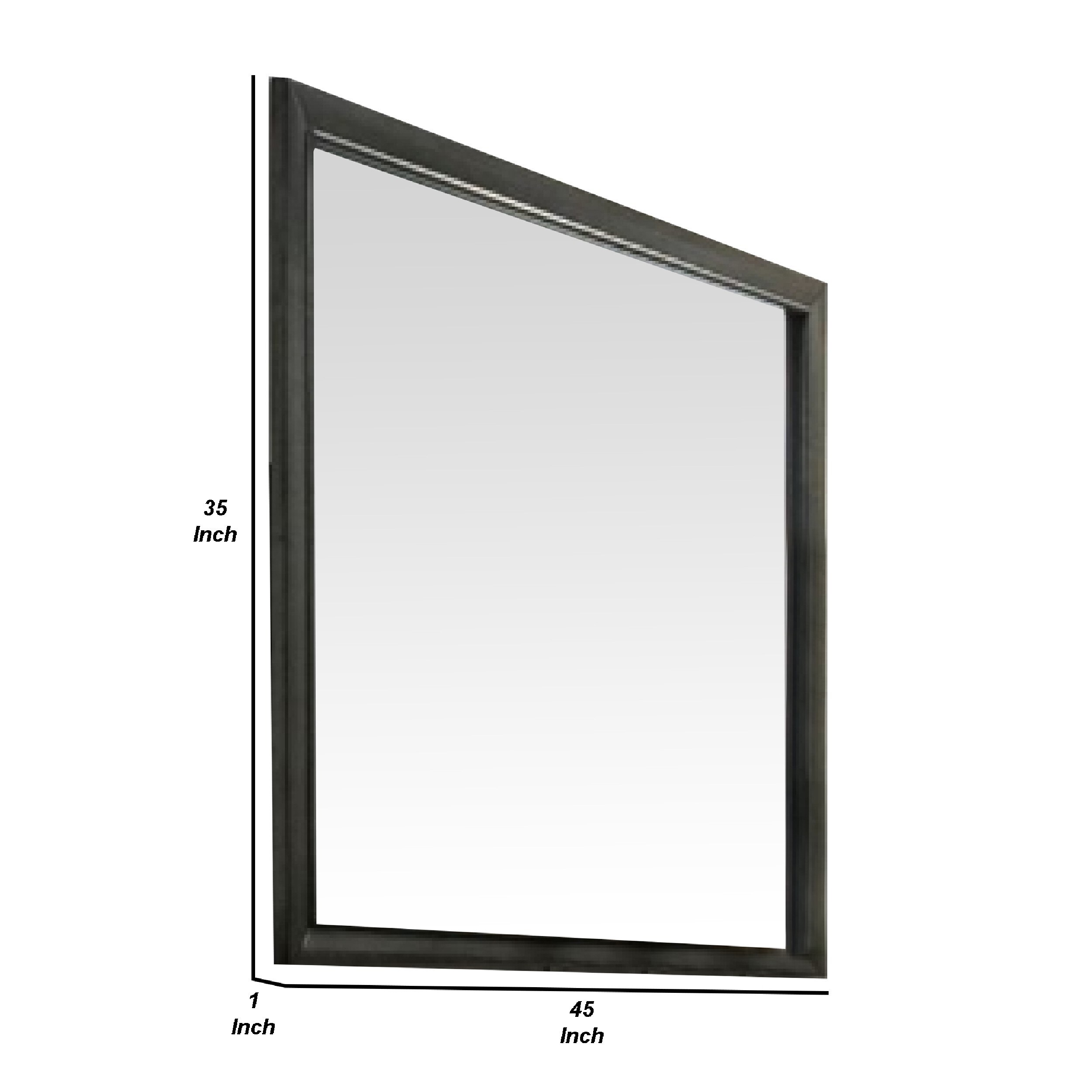Benzara 35 in H x 1 in W Gray Rectangular Portrait Frame Solid Wood ...