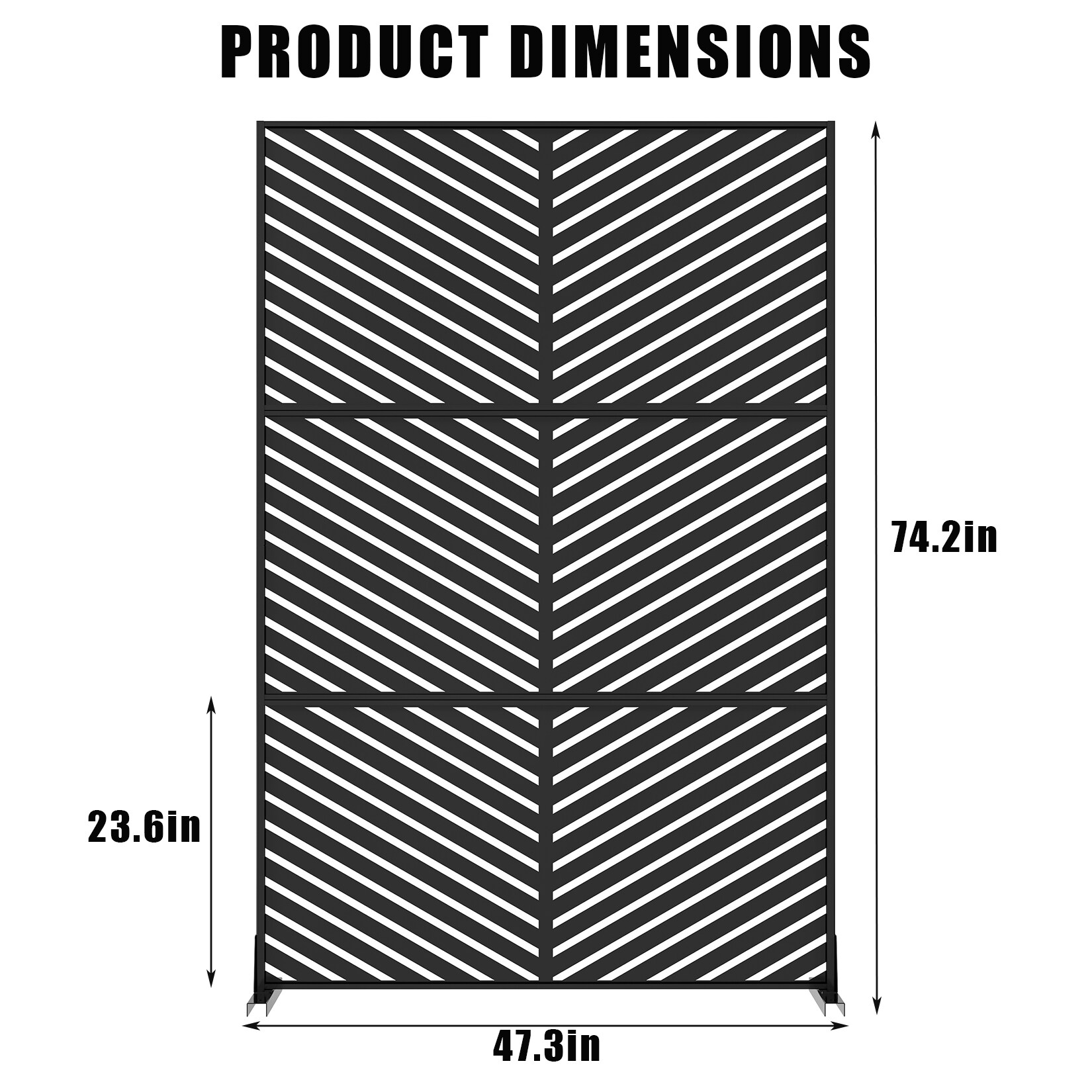GarveeLife 74x47Inch Metal Privacy Screen Freestanding Decorative ...