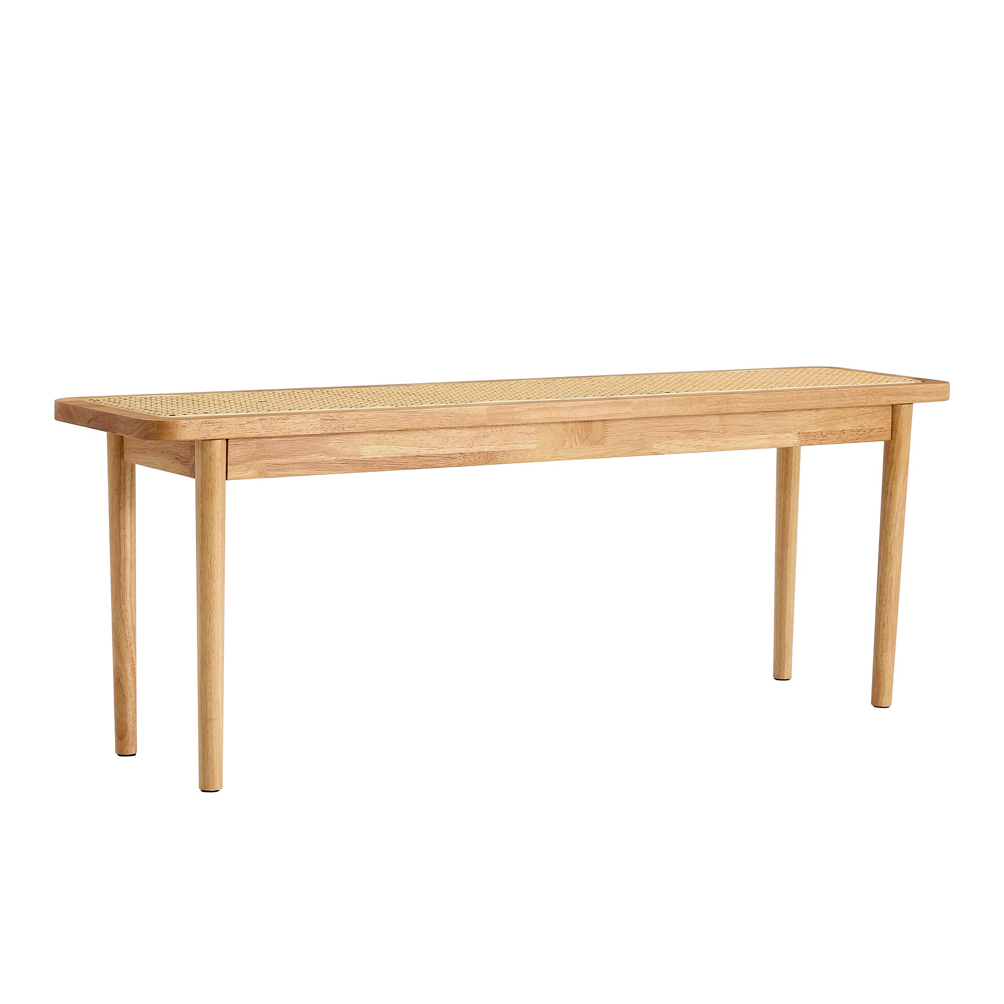 WhizMax Entryway Bench Solid Wood Dining Bench Rattan Surface Design ...
