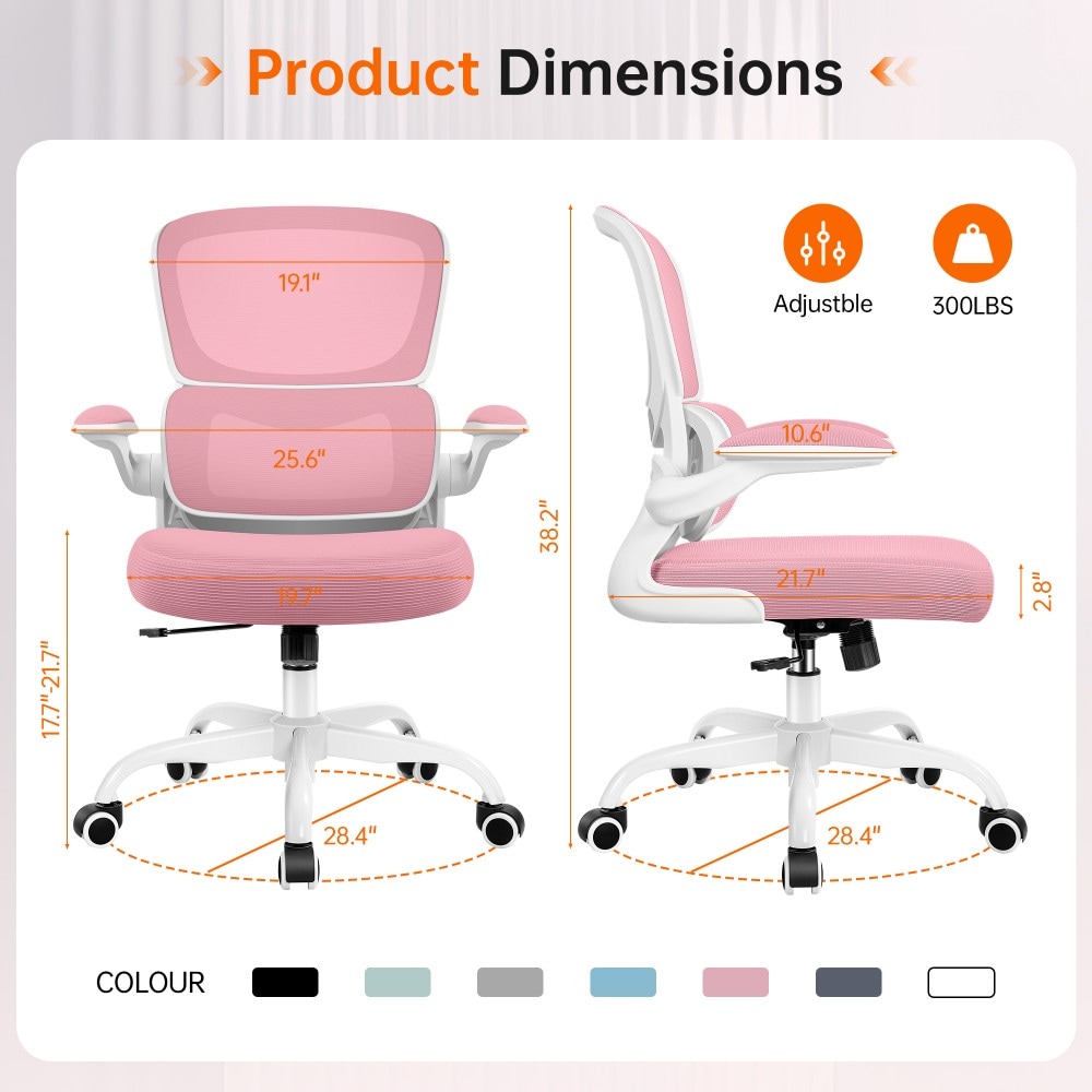 KERDOM Ergonomic Desk Chair with Adjustable Lumbar Support Mesh ...