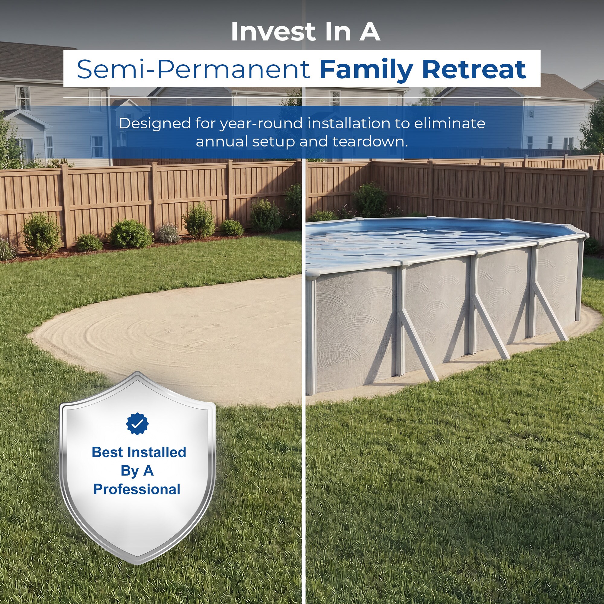 Blue Wave Belize 30-ft x 15-ft x 52-in Metal frame Oval Above-Ground ...