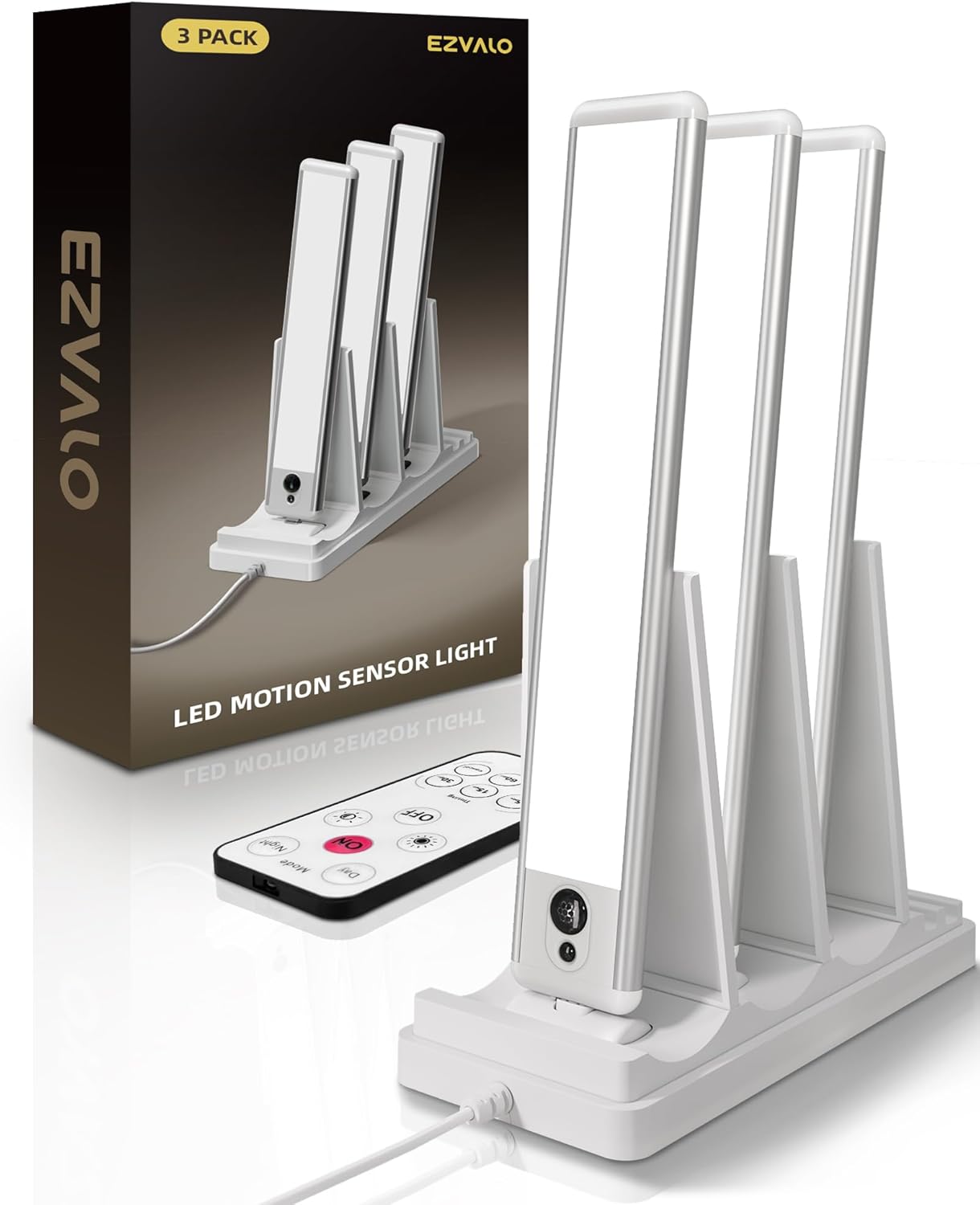 EZVALO Under Cabinet Lighting with Charging Station Rechargeable Motion ...