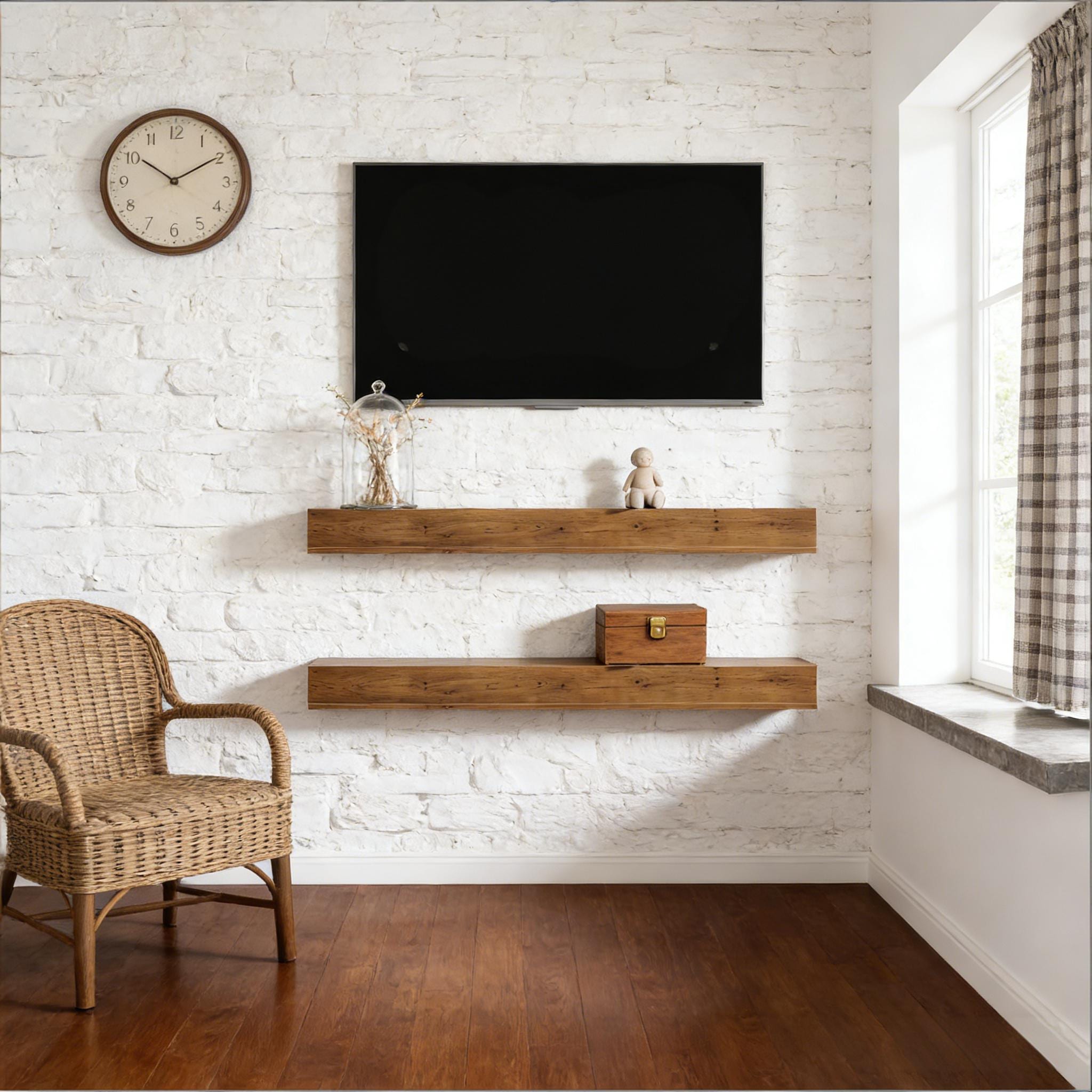 Wooakway Wall Mounted Floating ShelvesFireplace Mantel ShelfDisplay ...