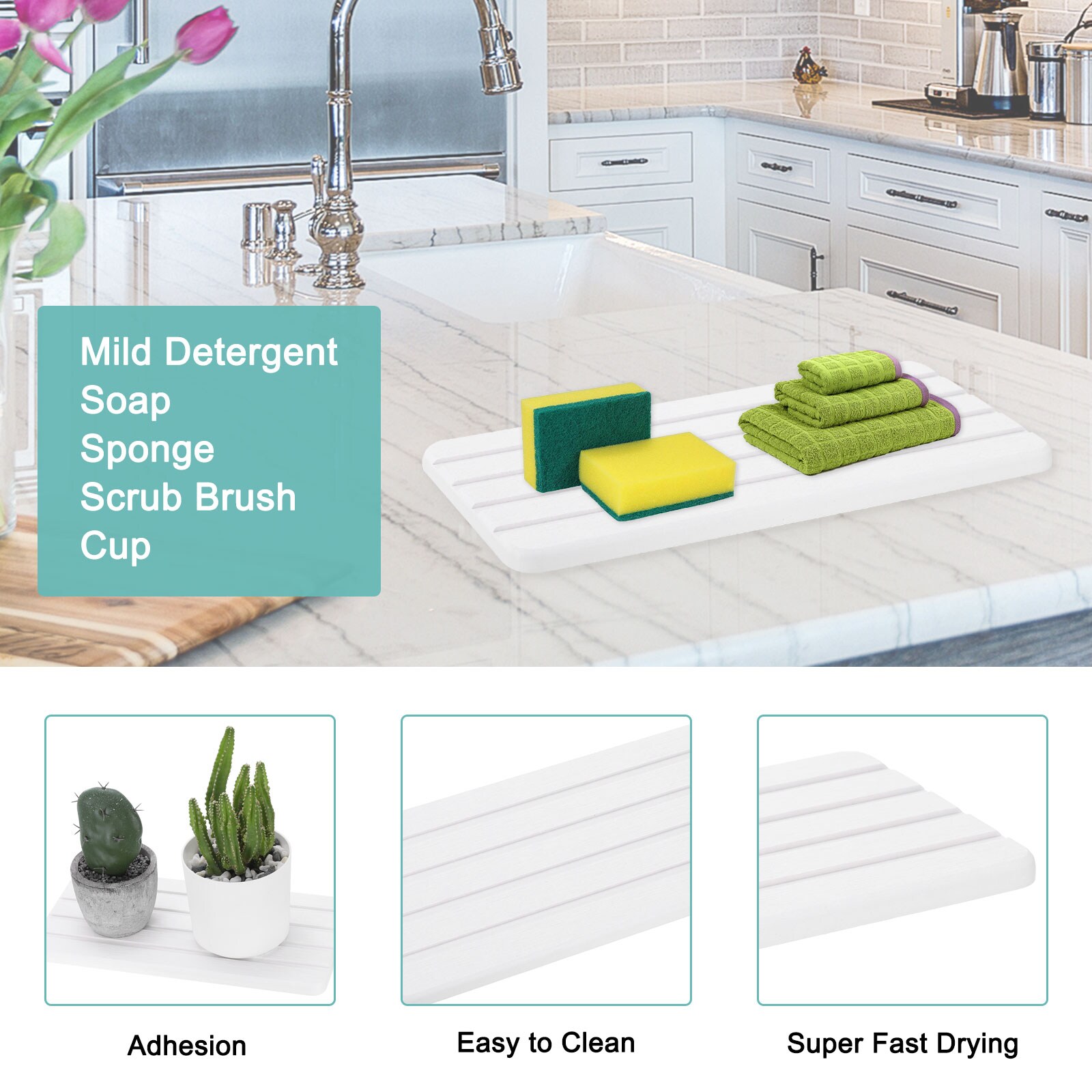 Unique Bargains Fast Drying Diatomite Tray Soap Dish Holders Water ...