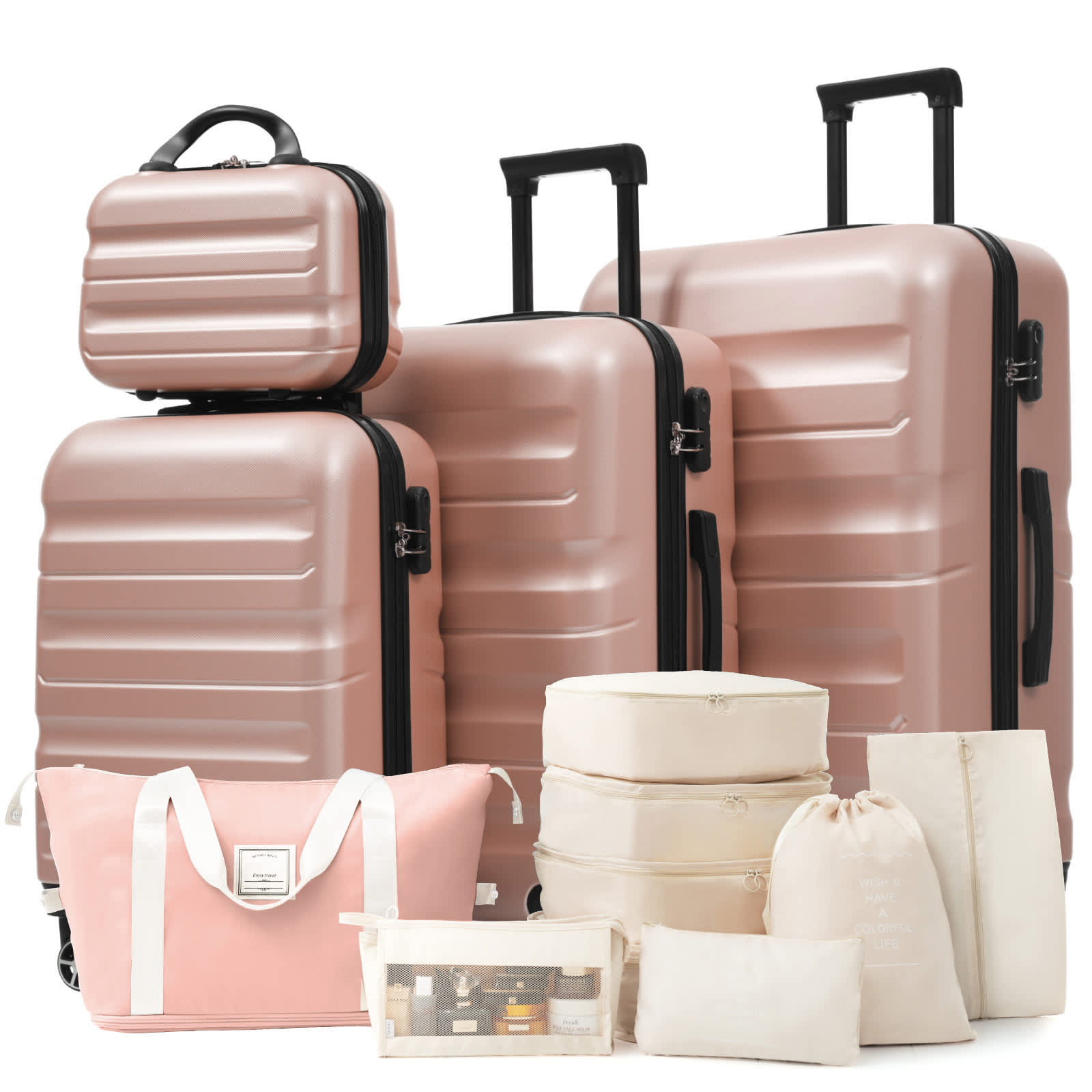 Vynxaria Hardshell ABS Luggage Set Lightweight Durable with Dual ...