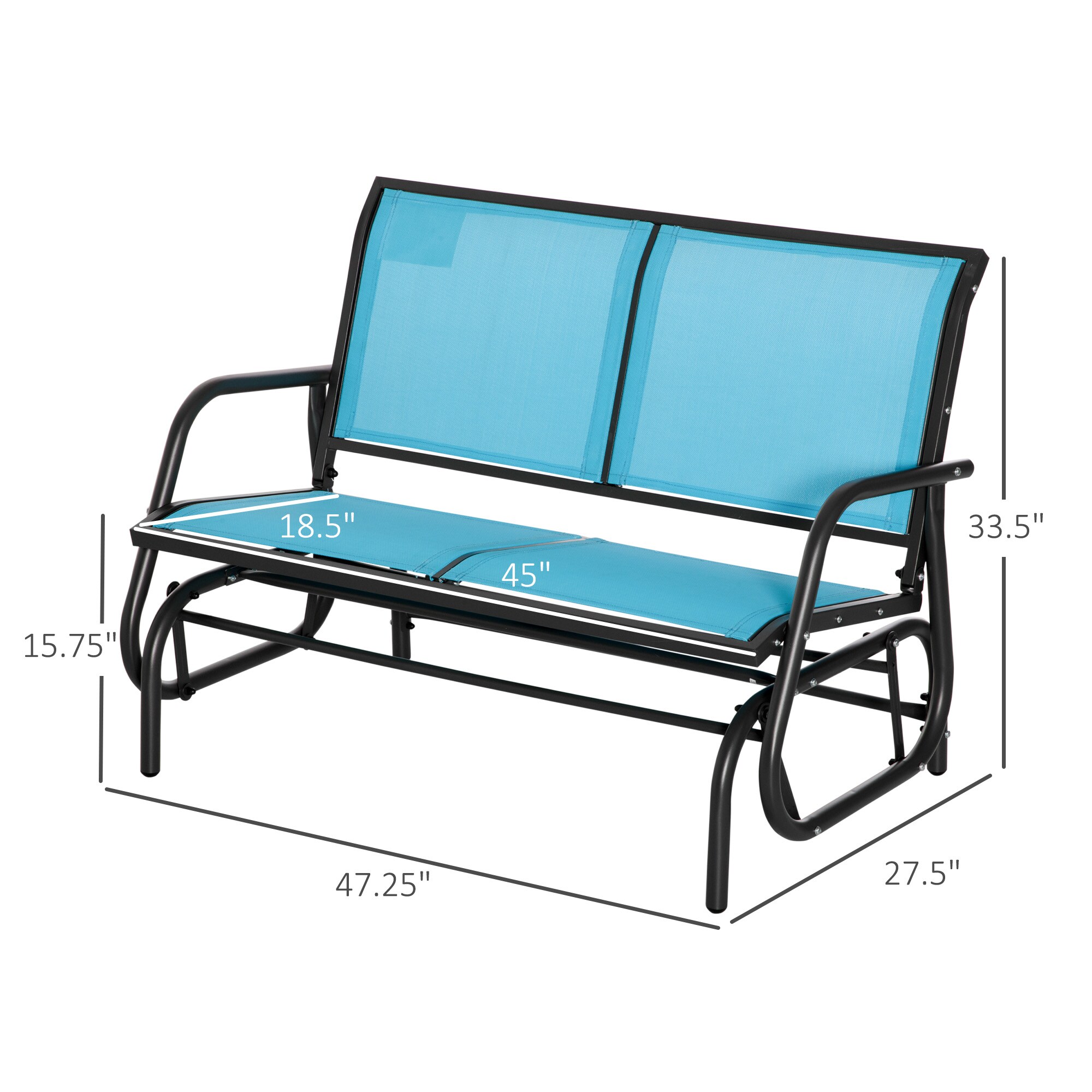 Outsunny 2Person Outdoor Glider Bench Patio Double Swing Rocking Chair ...