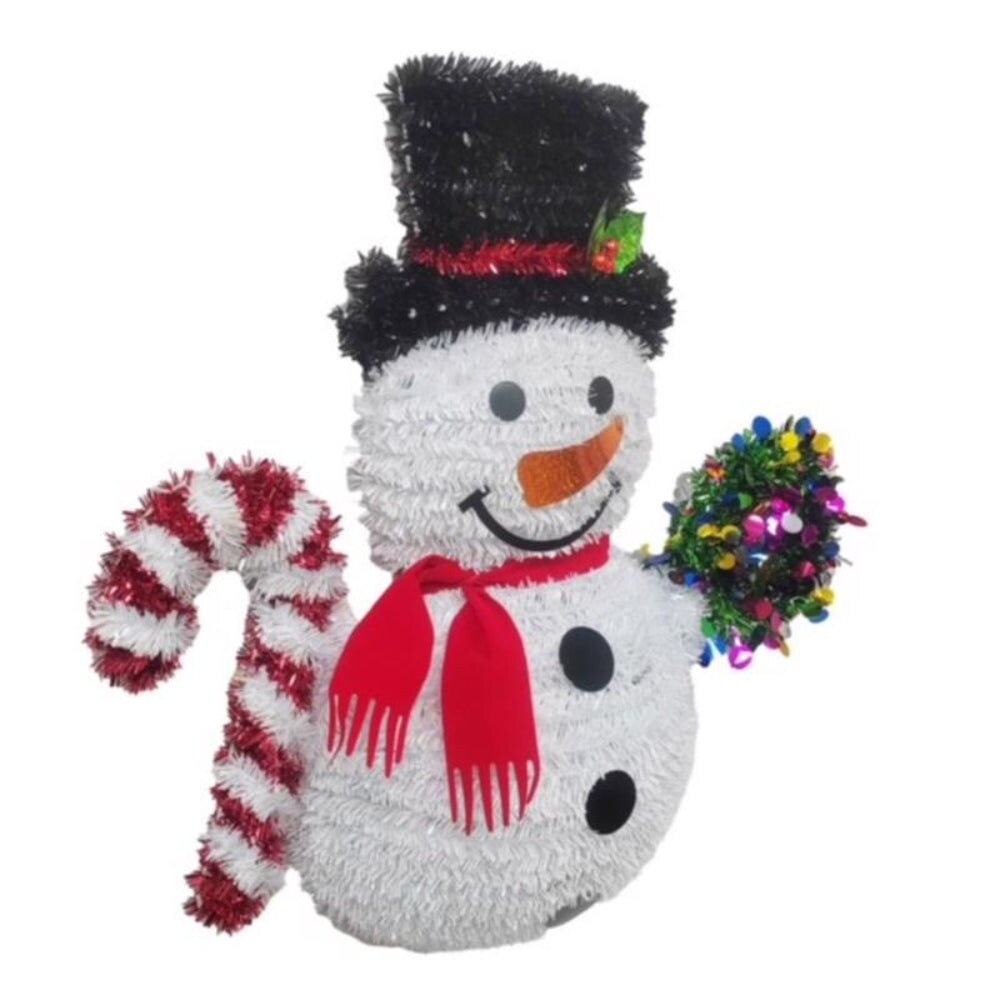 Bull FC YOUNG 19 in. Tinsel Snowman Hanging Decor Pack of 12 in the ...