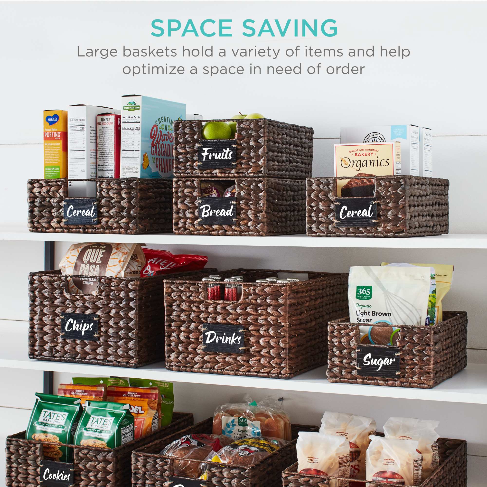 Best Choice Products Set of 4 16x12in Woven Water Hyacinth Pantry ...