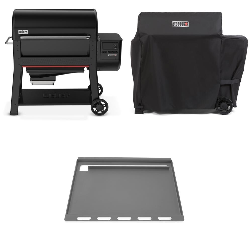 Weber Searwood XL 600 972-Sq in Black Pellet Grill with Smart ...