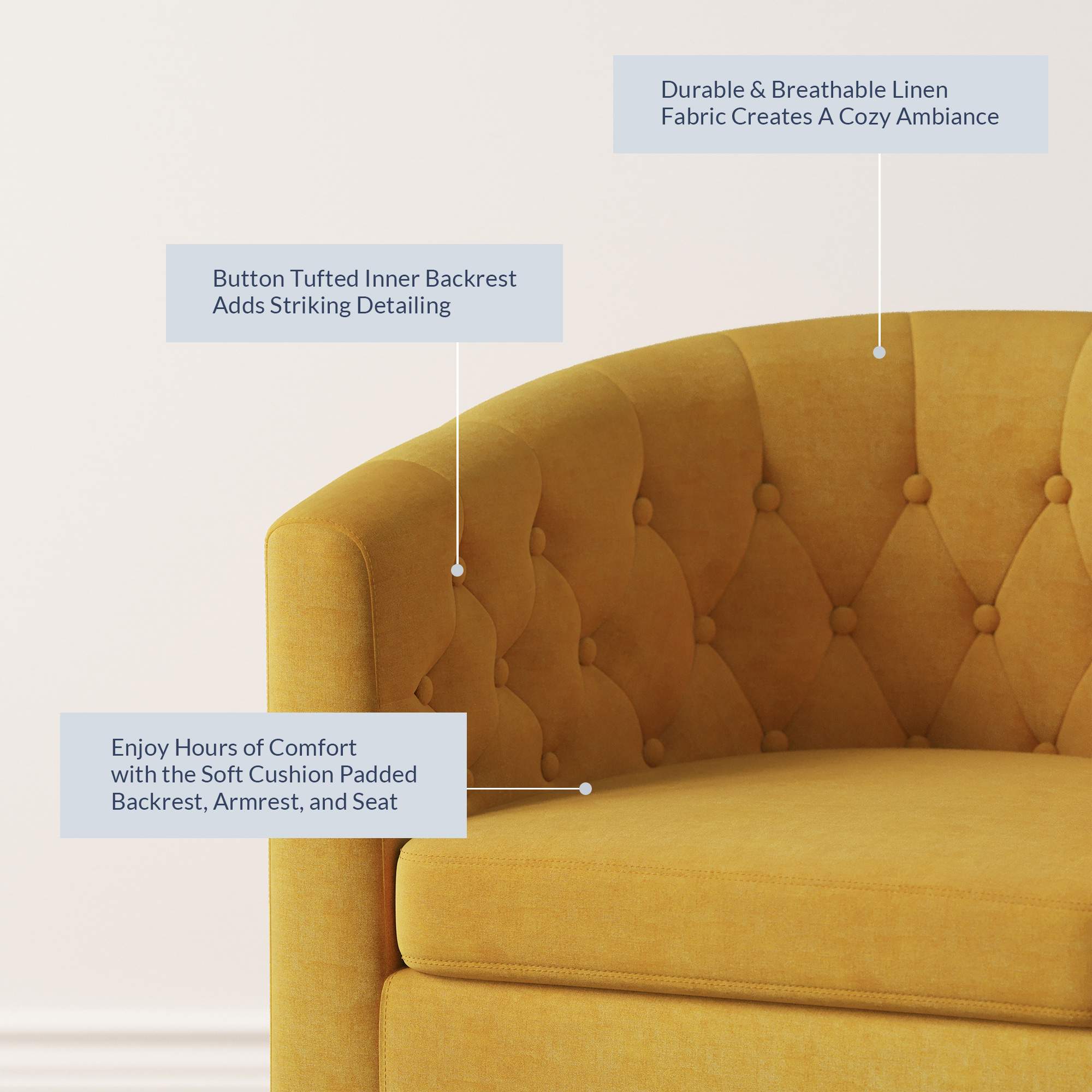 Belleze Accent Chairs Elegant Arm Chair Upholstered Tufted Barrel Chair ...