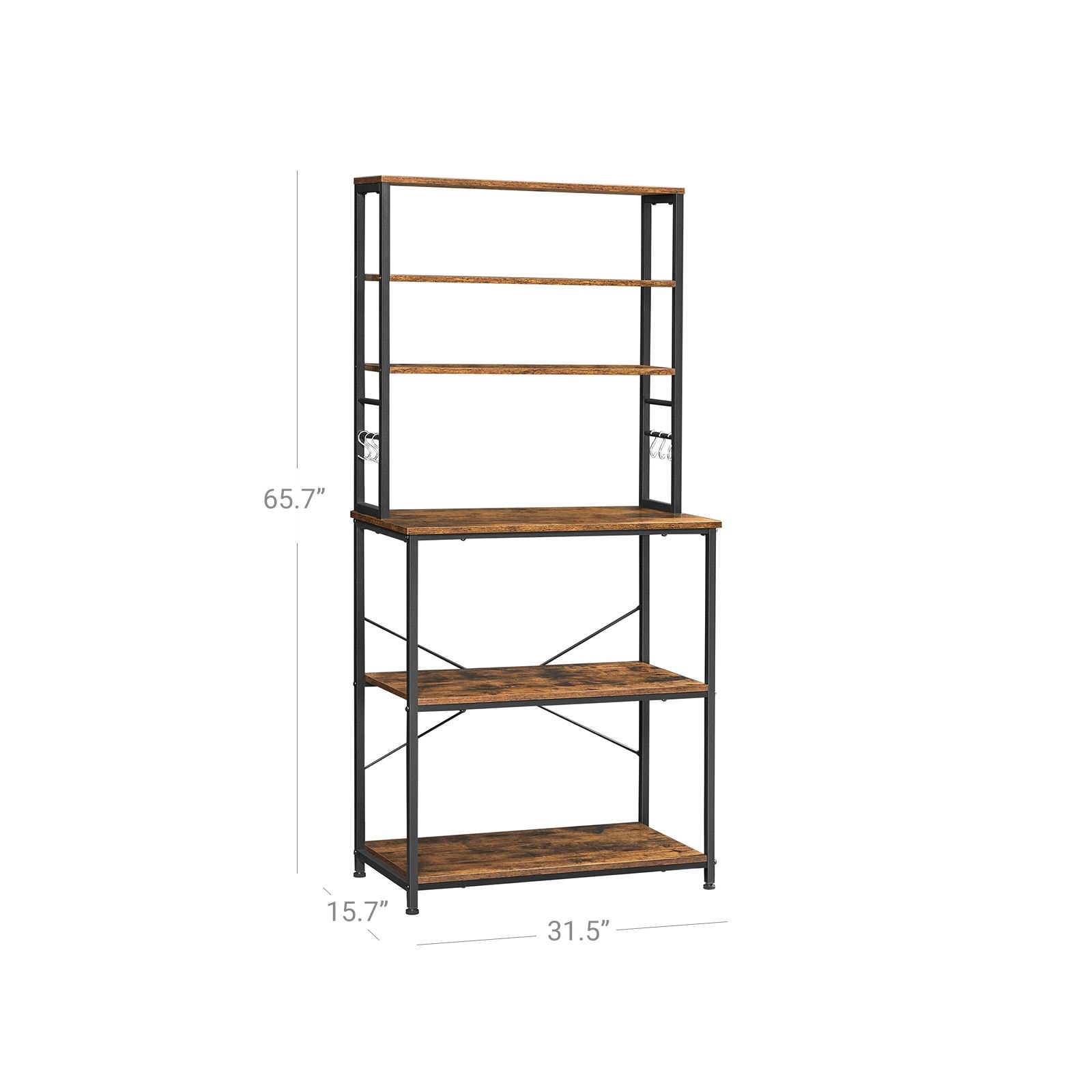 Slickblue Freestanding Rustic Rustic Brown/Light Ivory Bakers Rack with ...