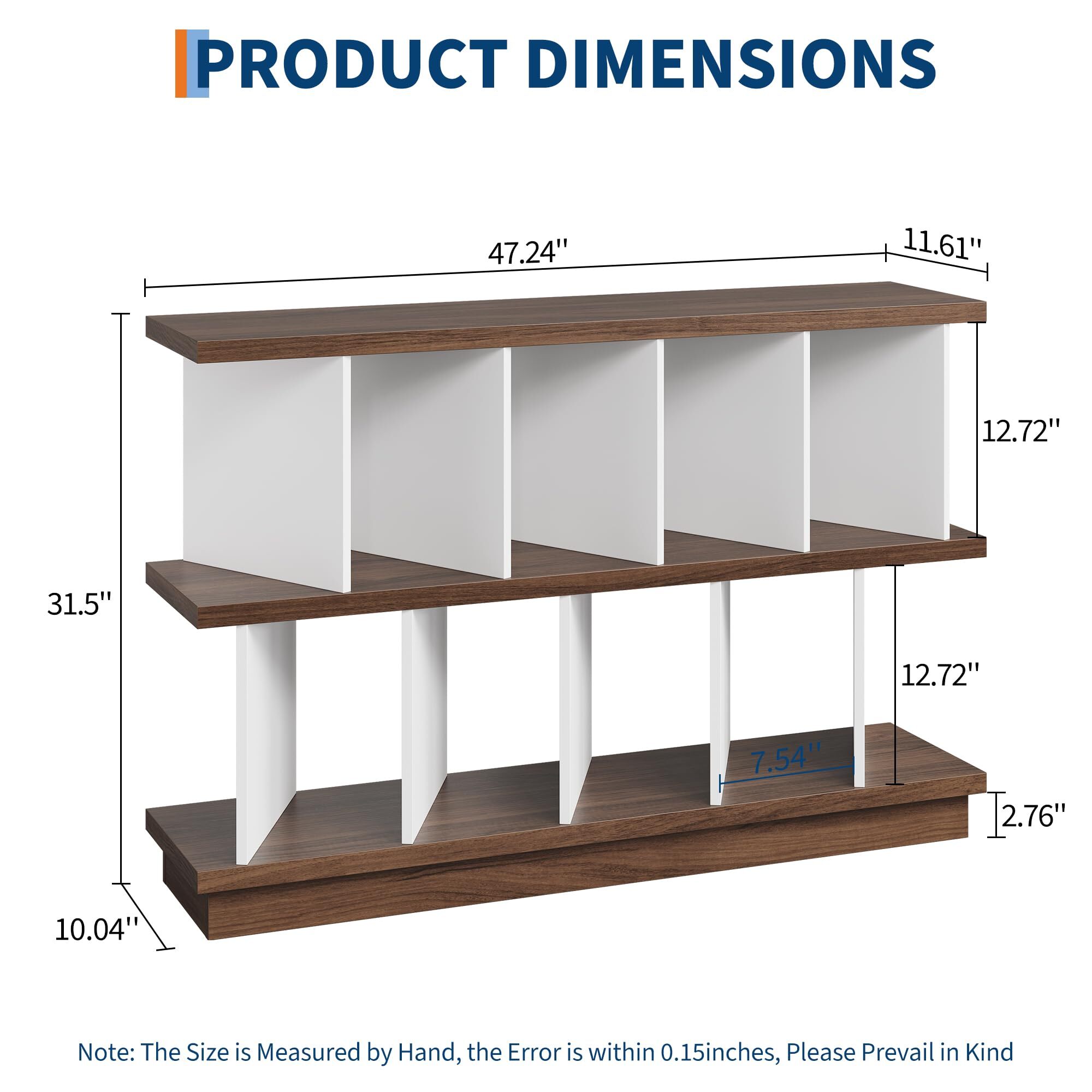 GarveeLife 8 Cube Low Bookshelf Bookcase Wooden TV Stand Cabinets with ...