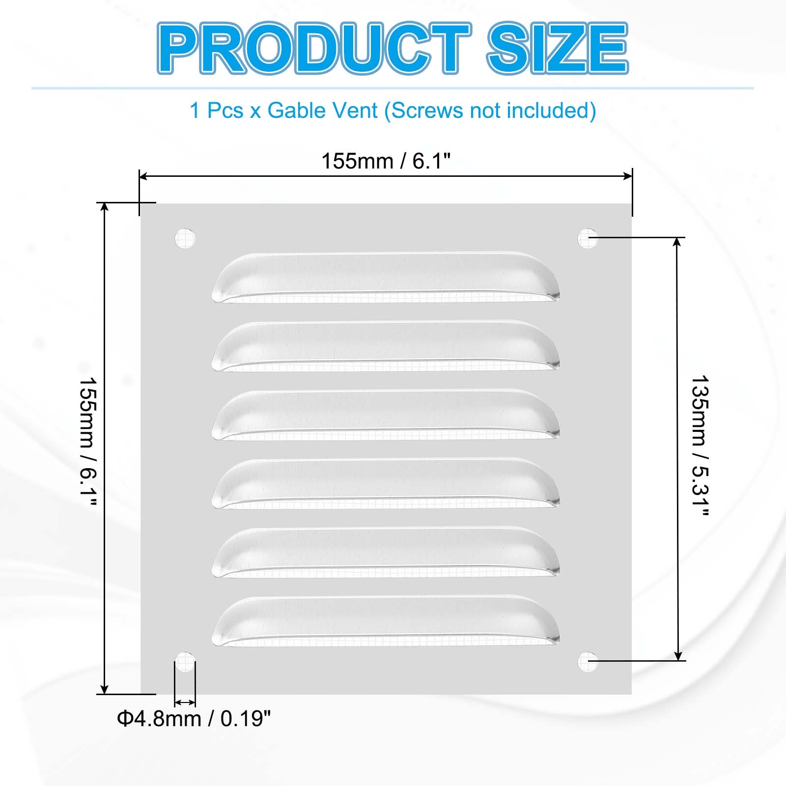 PATIKIL 6 x 6-Inch Aluminum Vent Cover Screen Air Grille Ventilation ...