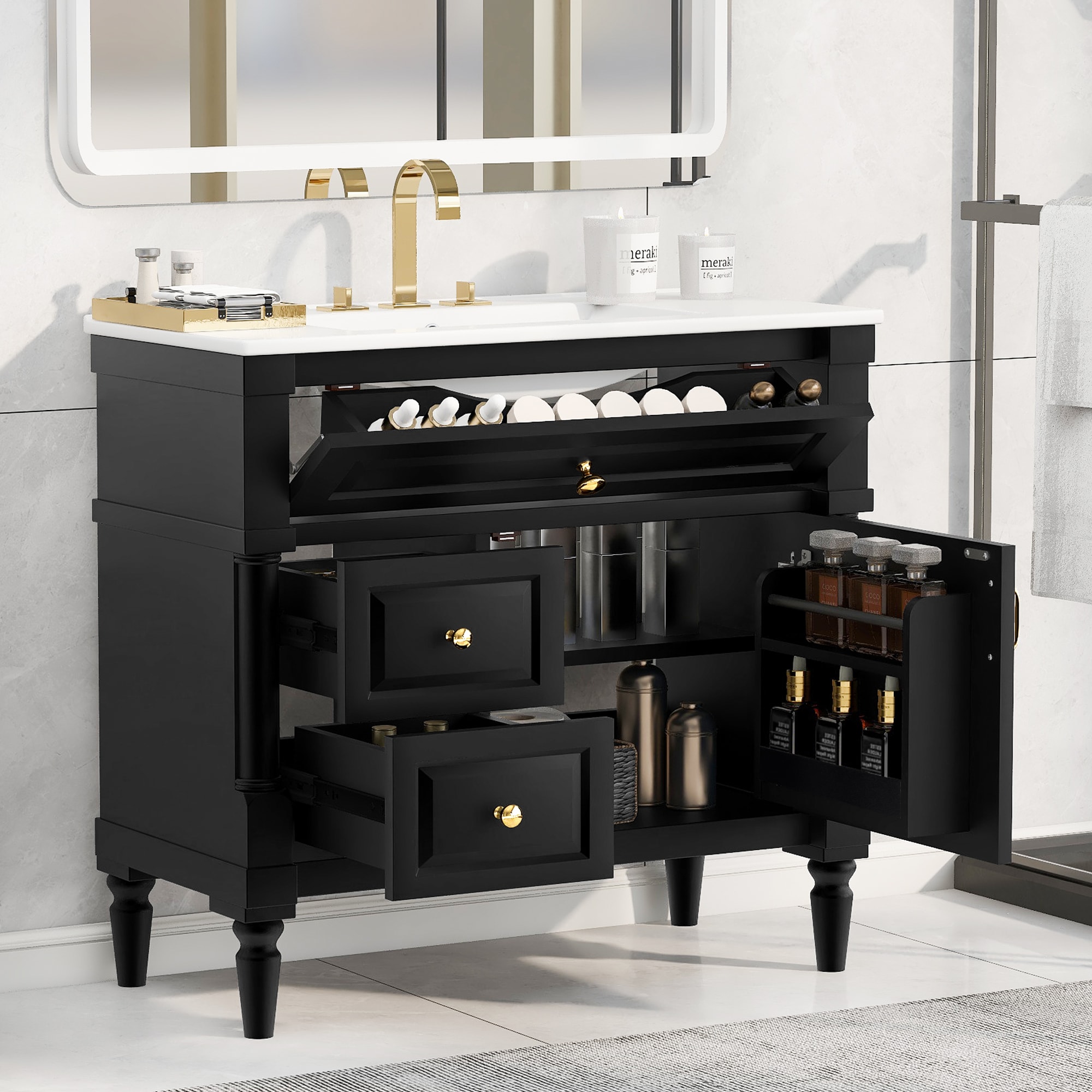 ModernLuxe Assembly Required 36inch Bathroom Vanity with Sink ...