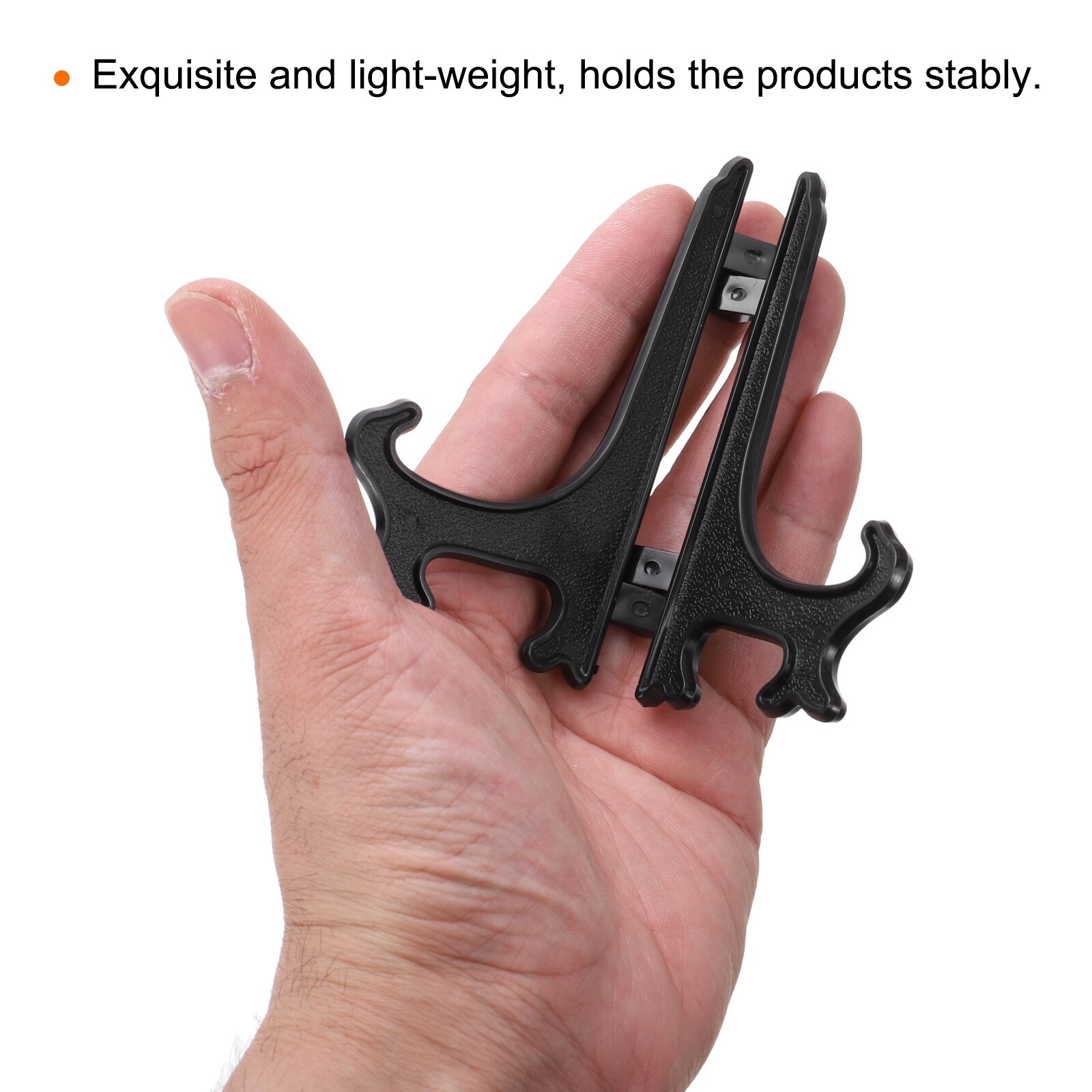 Unique Bargains 12pcs 4 Inch Black Acrylic Easel Display Stands ...