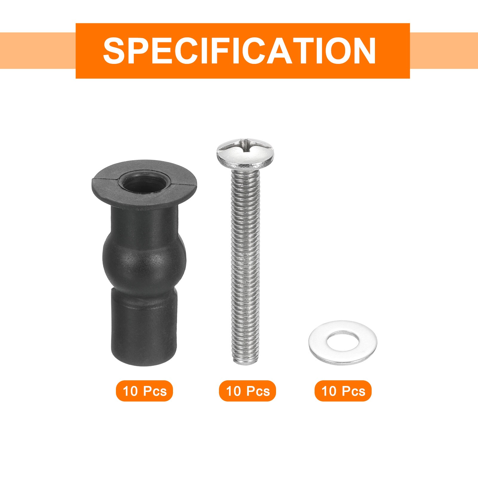 Unique Bargains 10pcs Toilet Seat Hinge Screw Stainless Steel M5 ...