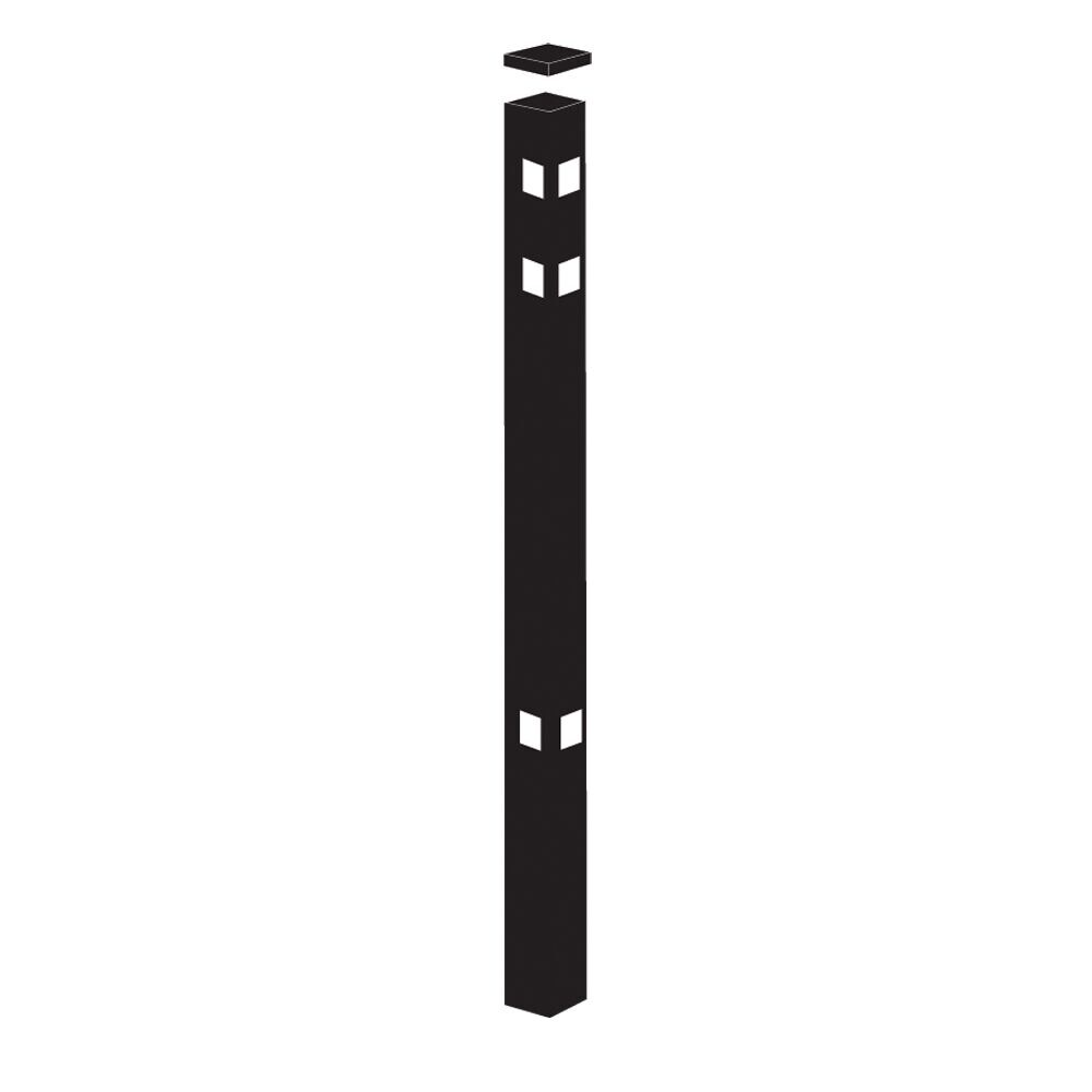 Freedom 9-ft H x 2-in W Black Aluminum Decorative Fence post at Lowes.com