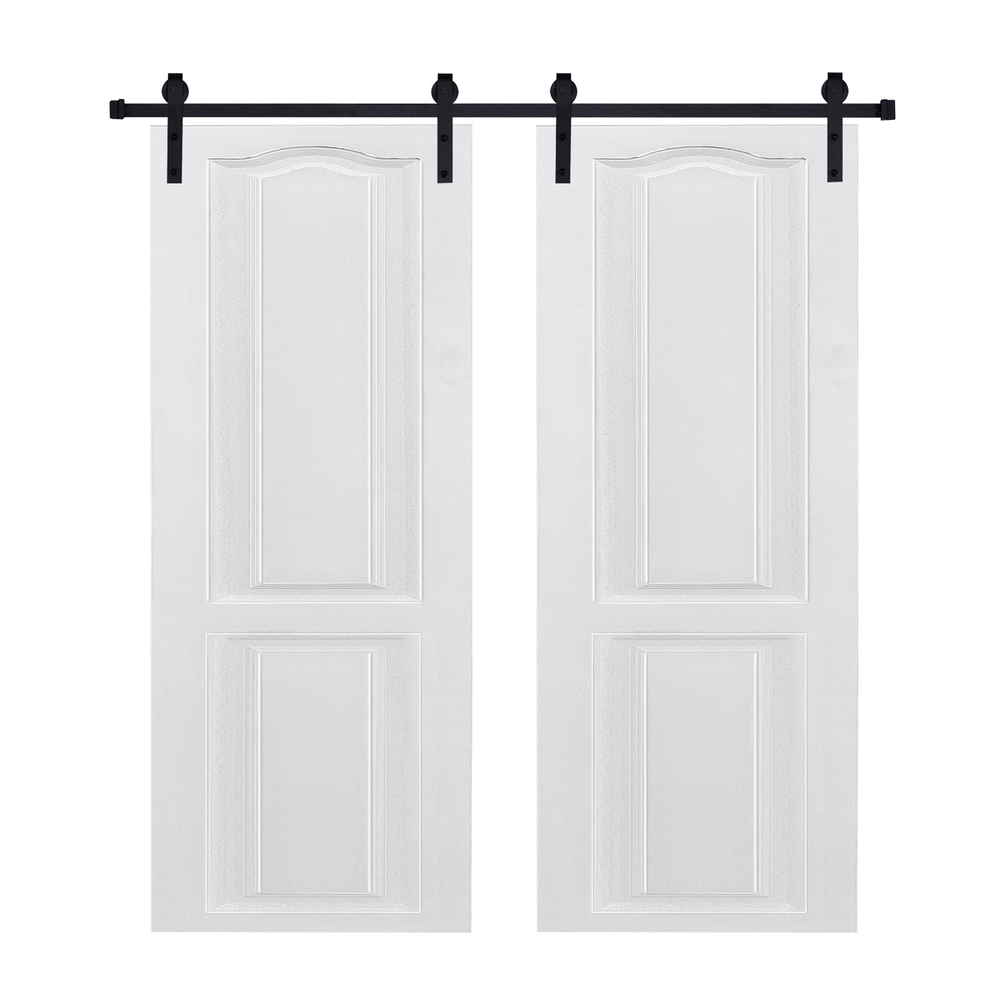 LOVMOR 64-in x 84-in Milk White Modern 3/4 inch Thick MDF Double Barn ...