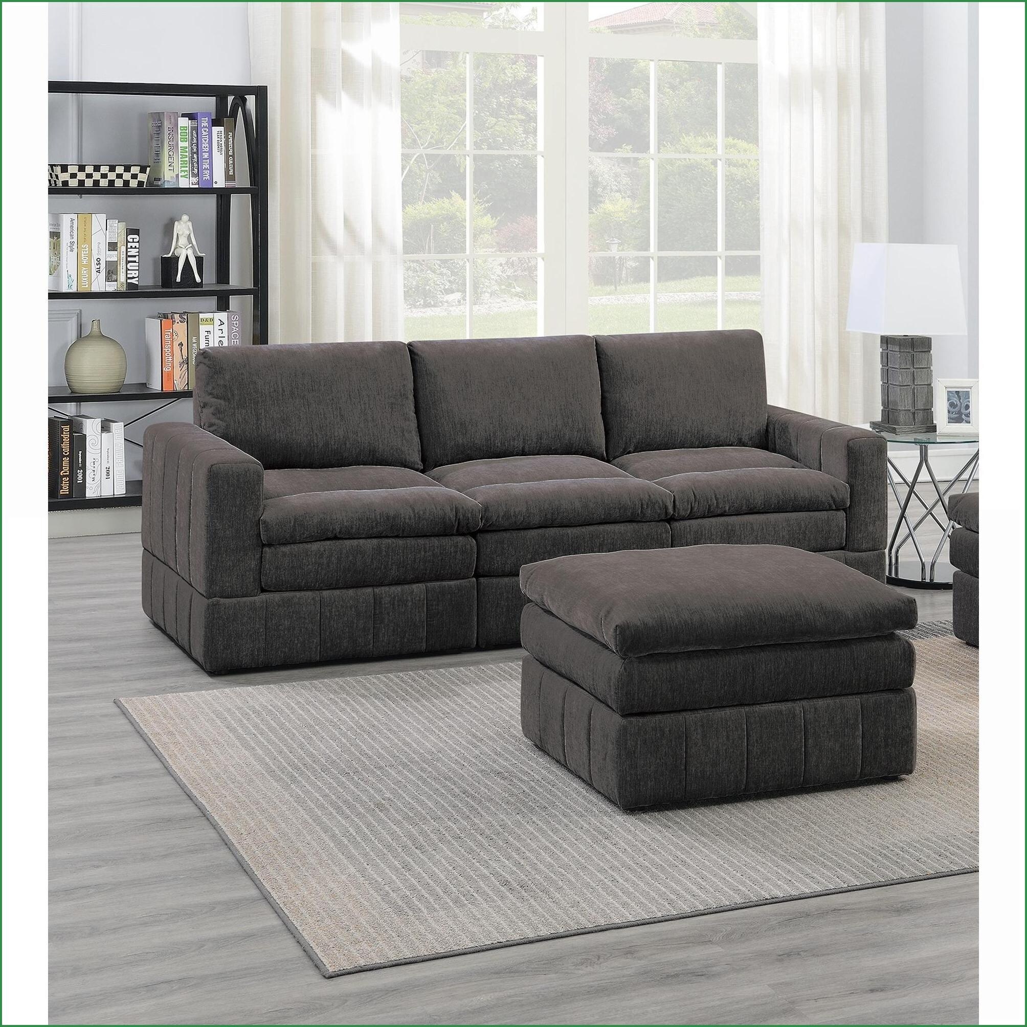 Watnature Sectional Sofas 5-Piece Modular Contemporary Mink Suede-Like ...
