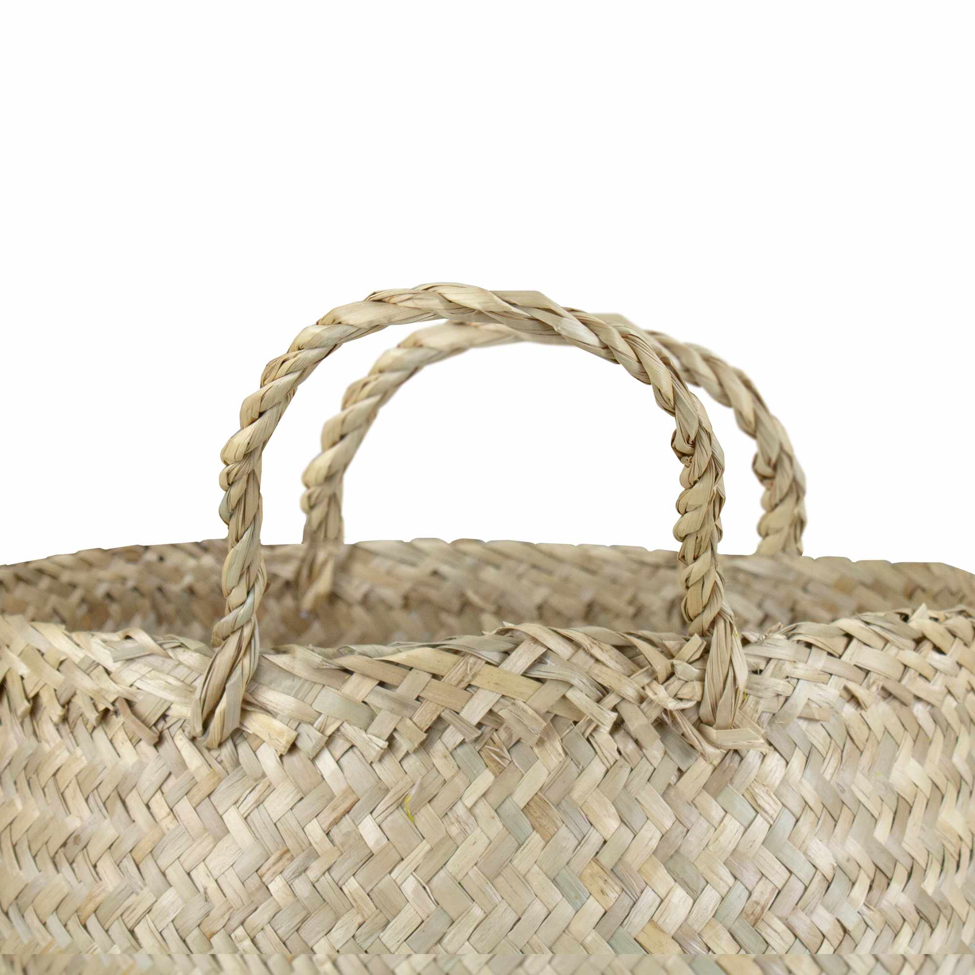Northlight Large Belly Basket with Handles - 15.5 inch - Beige and ...