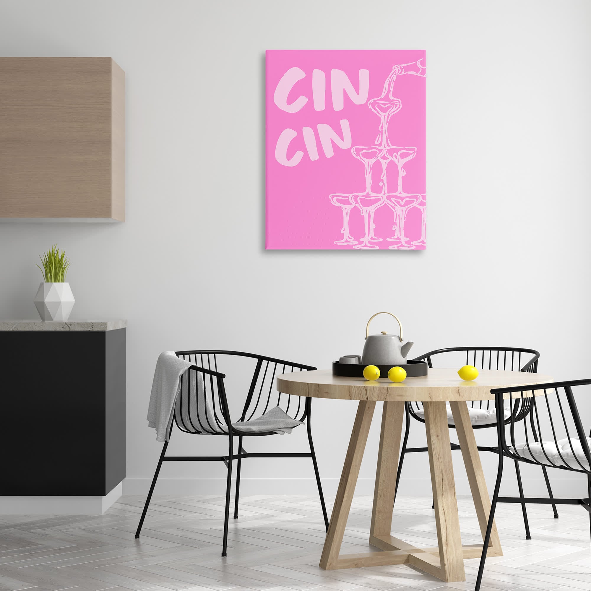 Stupell Industries Pink Champagne Tower Canvas Wall Art By House of ...