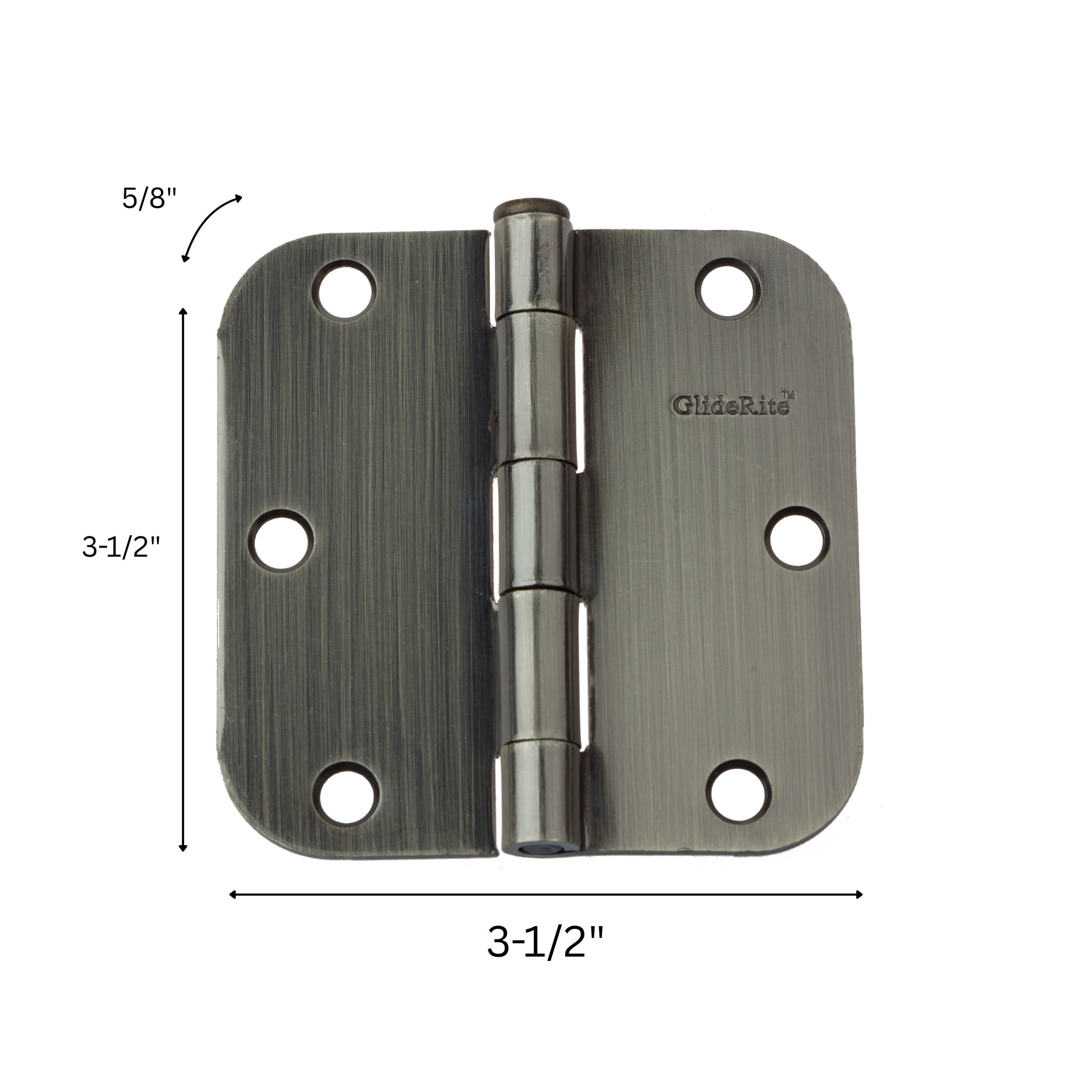 GlideRite Hardware 3-1/2 in. Door Hinge with 5/8 in. Corner Radius - 21 ...