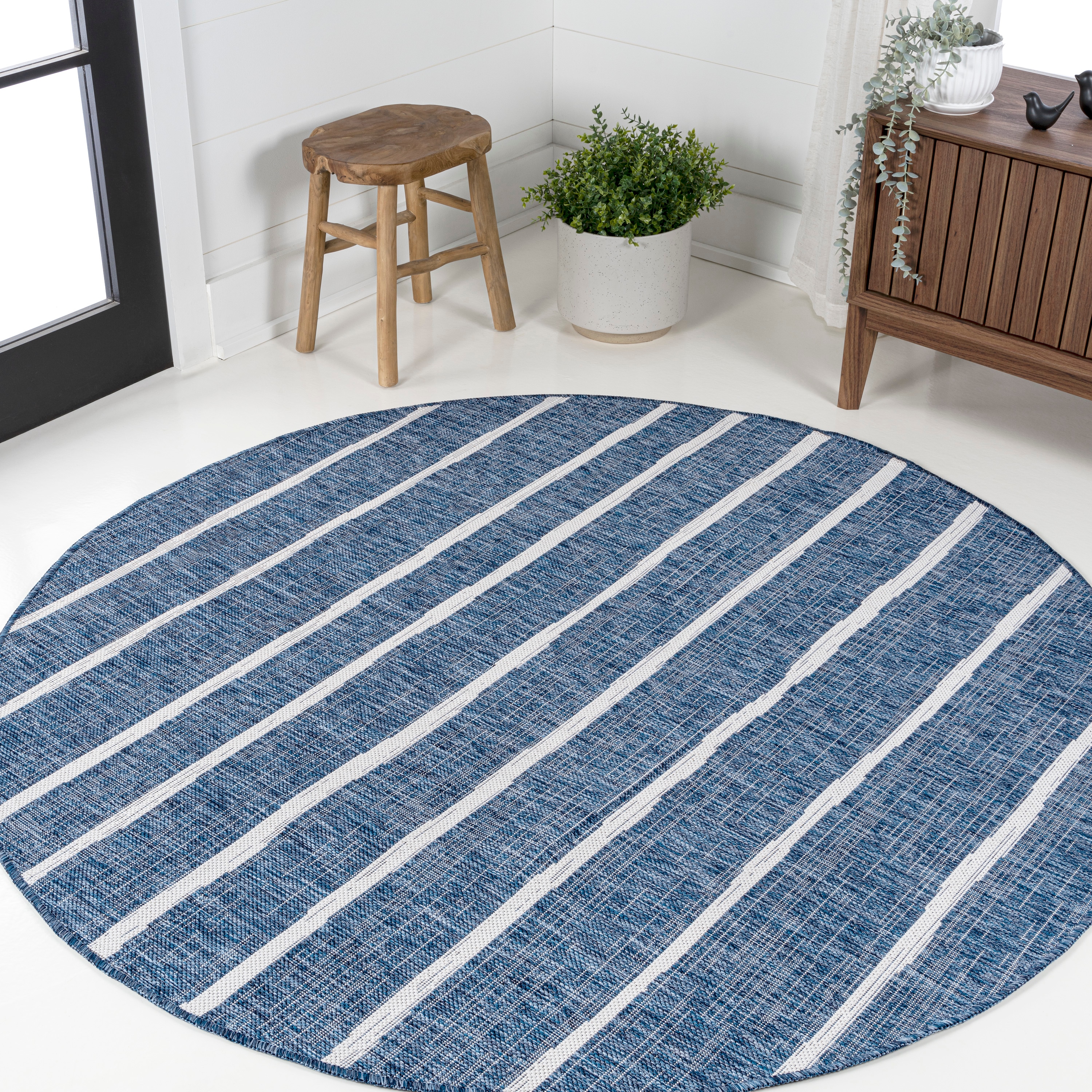 JONATHAN Y SANTA MONICA Colonia Berber Stripe 5 x 5 (ft) Loomed ...